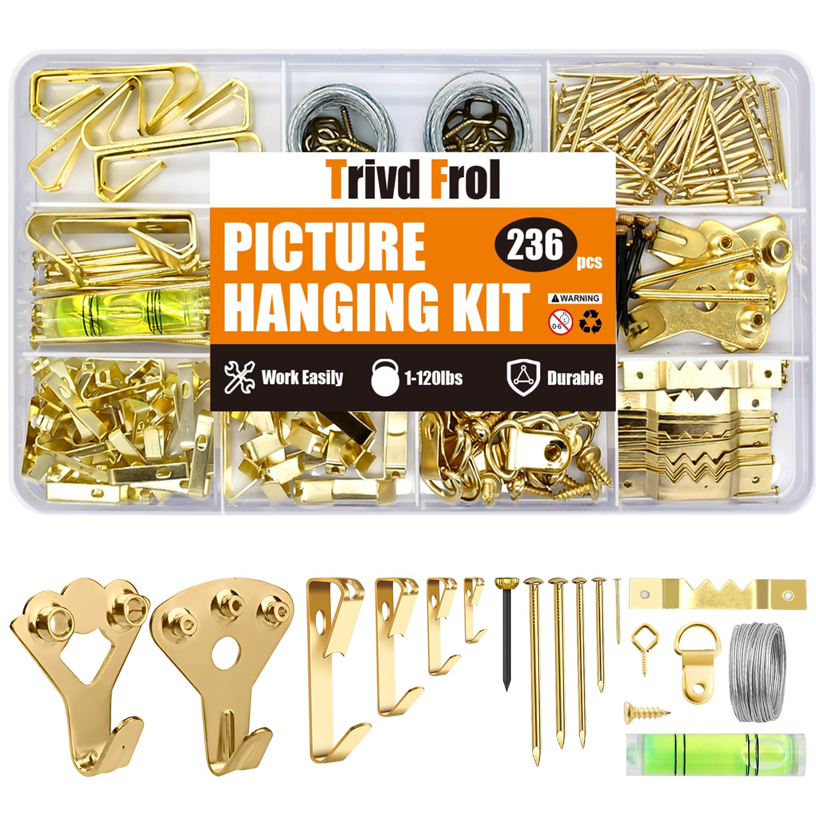 236Pcs Picture Hanging Kit, Picture Hangers, Heavy Duty Frame Hooks ...