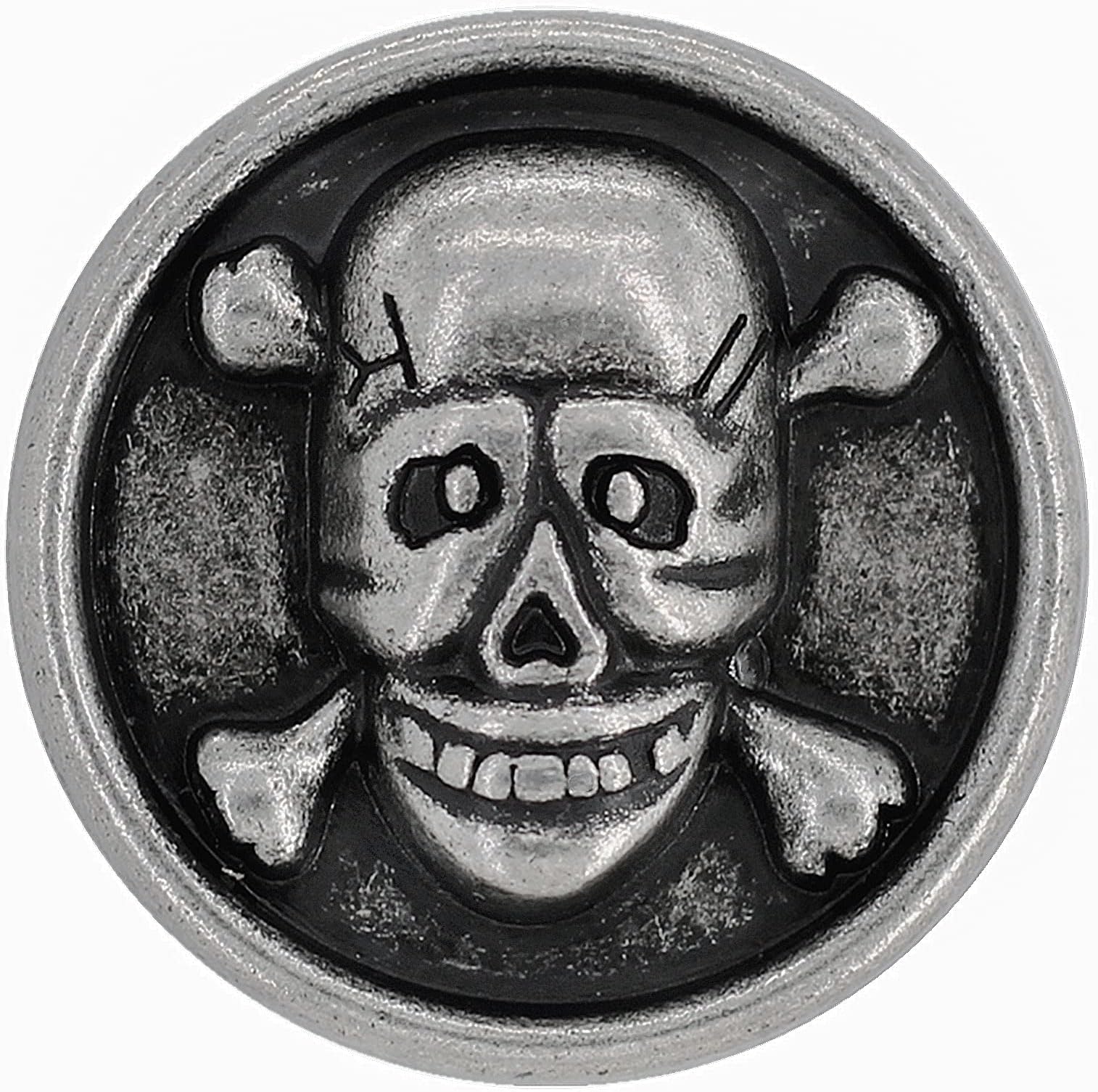 Amazon.com: Bezelry 10 Pieces Skull with Cross Bones Metal Shank ...