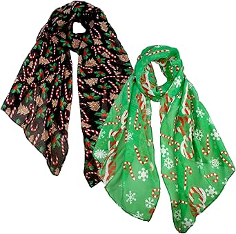 VIVIAN & VINCENT 2 Pack of Holiday Gift Wrapped Soft Lightweight Sheer ...