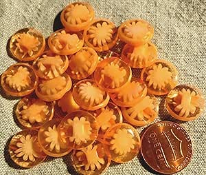 Amazon.com: 24 Thick Translucent Orange/Melon Plastic Shank Buttons 9/ ...