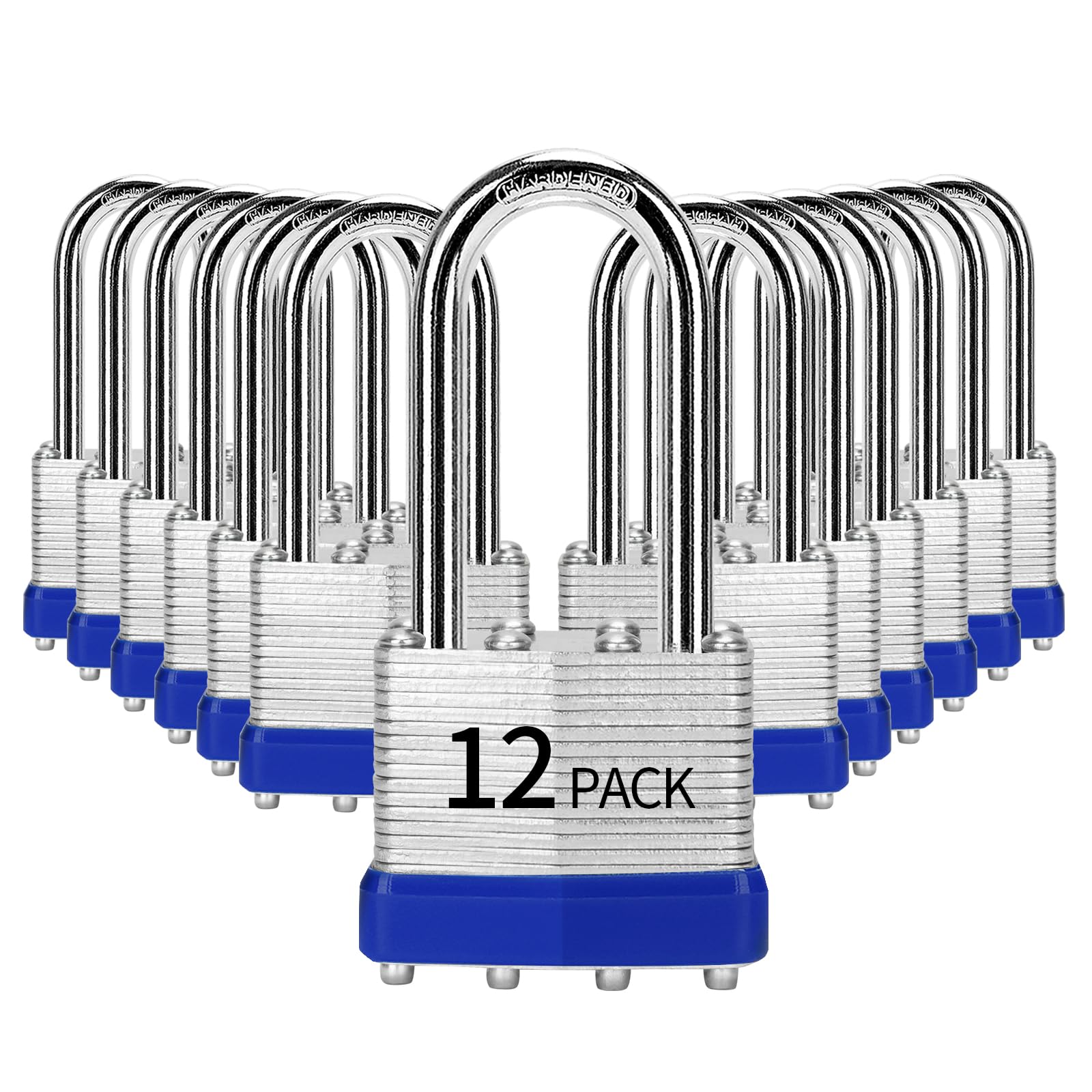 Storage Unit Locks 12 Pack Keyed Alike Padlocks - 40mm Laminated Steel ...