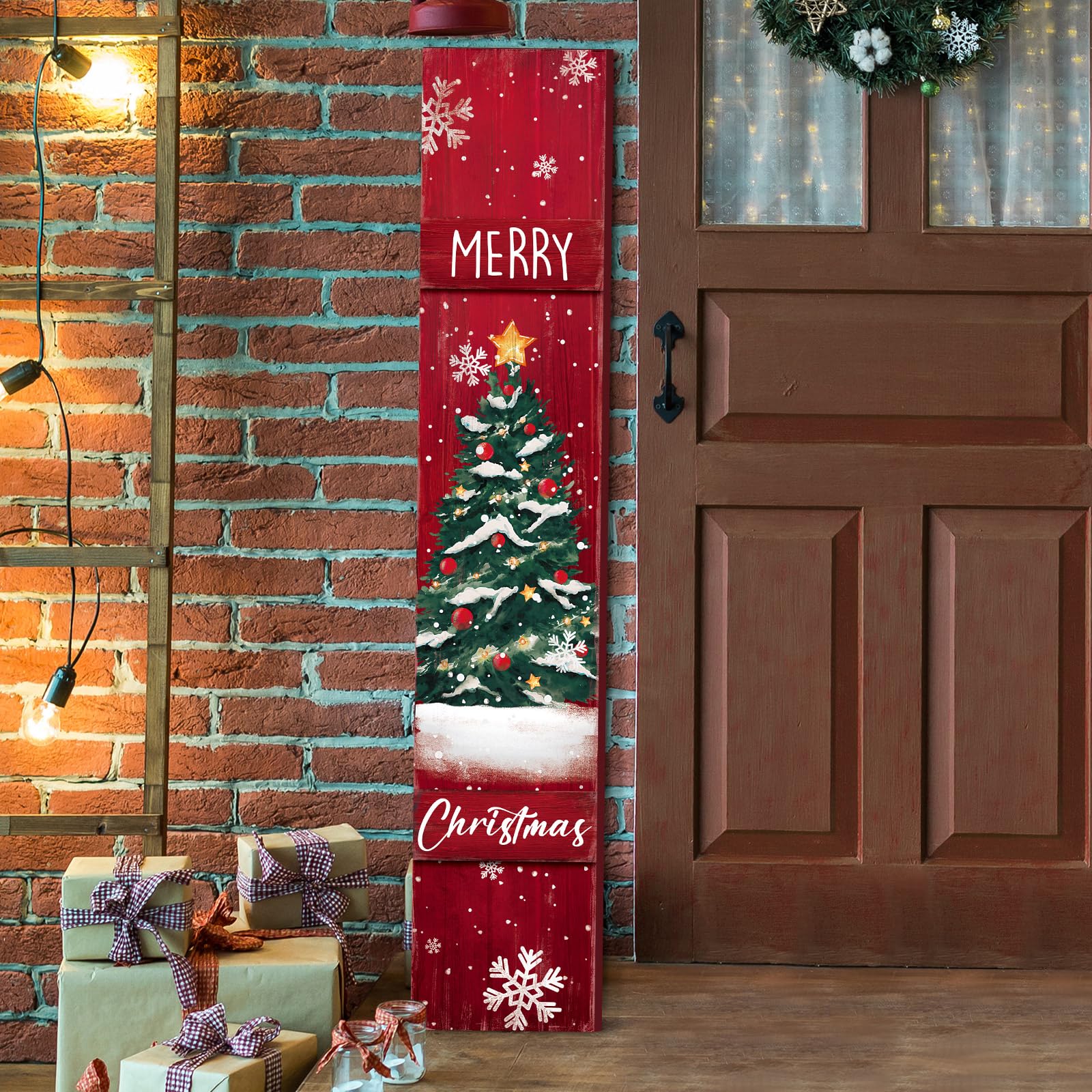 Amazon.com: Chitidr Christmas Porch Sign for Front Porch Wooden ...