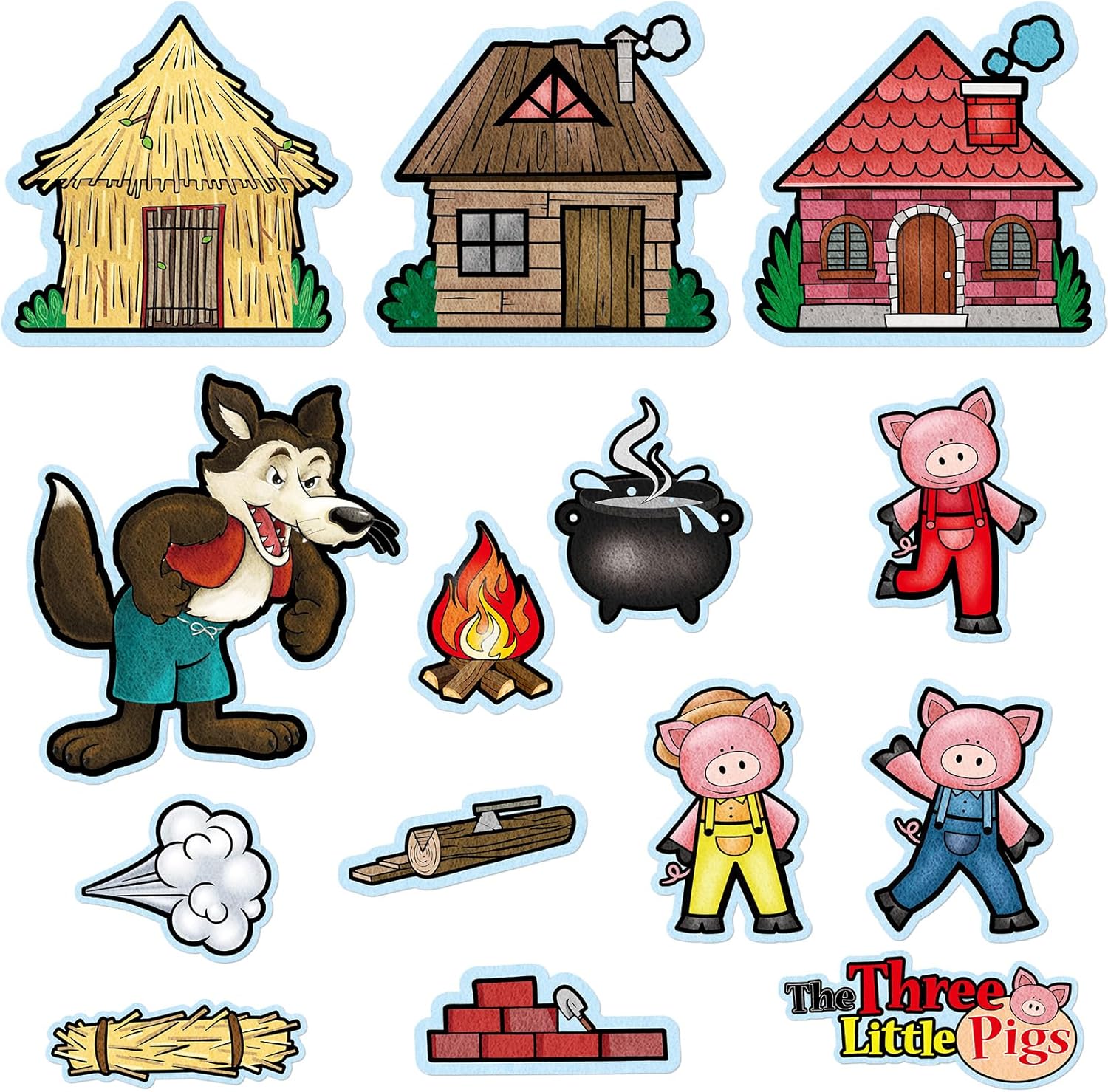 Amazon.com: Peryiter 14 Pack Three Little Pigs Felt Board Story Sets ...
