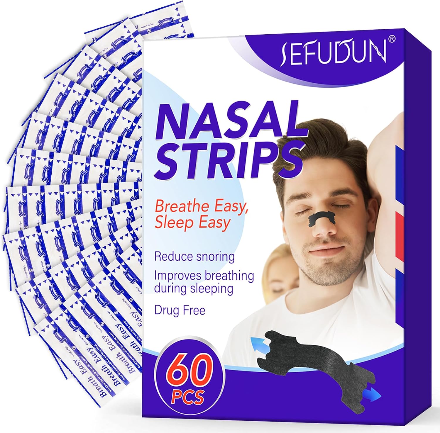 Amazon.com: 60 Count Nasal Strips for Snoring,Nasal Strips for Sleeping ...