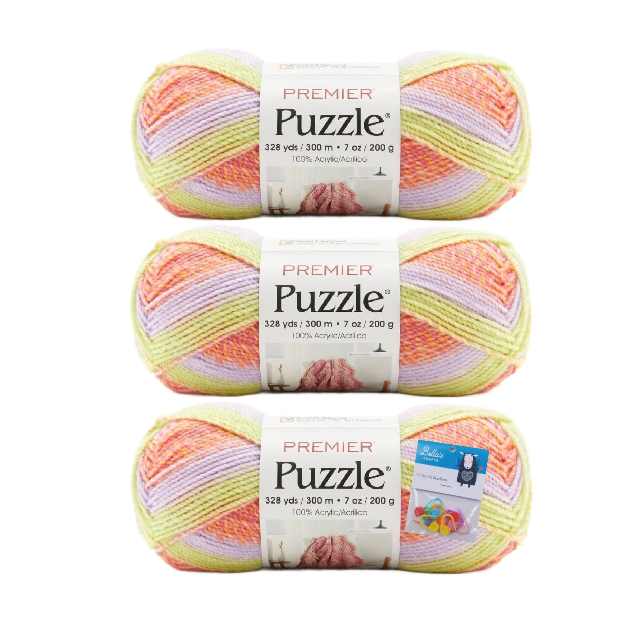 Amazon.com: Premier Yarn Puzzle - 7 oz - #5 Bulky Weight - 3-Pack ...