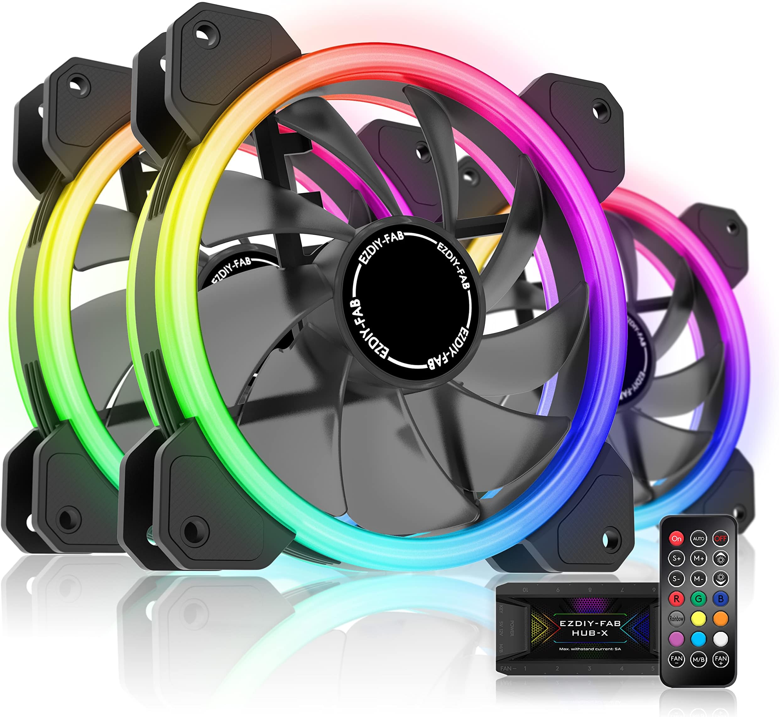 upHere 120mm RGB LED Computer Case PC Cooling Fan, Ultra Quiet High ...