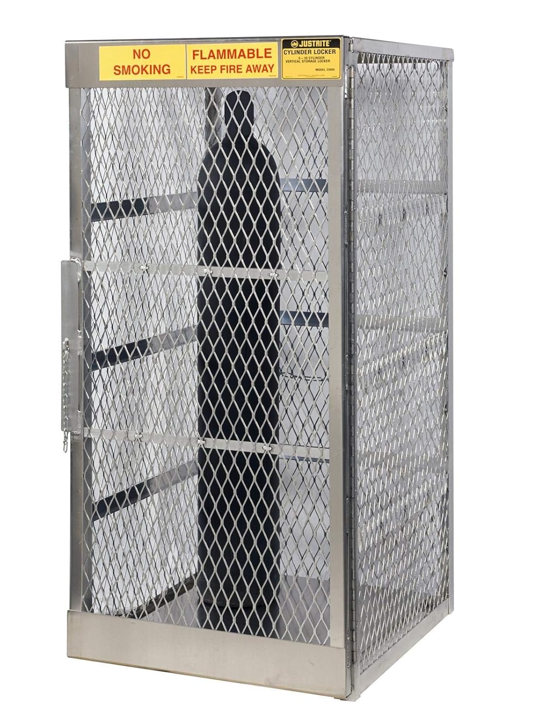 Justrite 23006 Welded Aluminum 10 Compressed Gas Cylinder Vertical ...