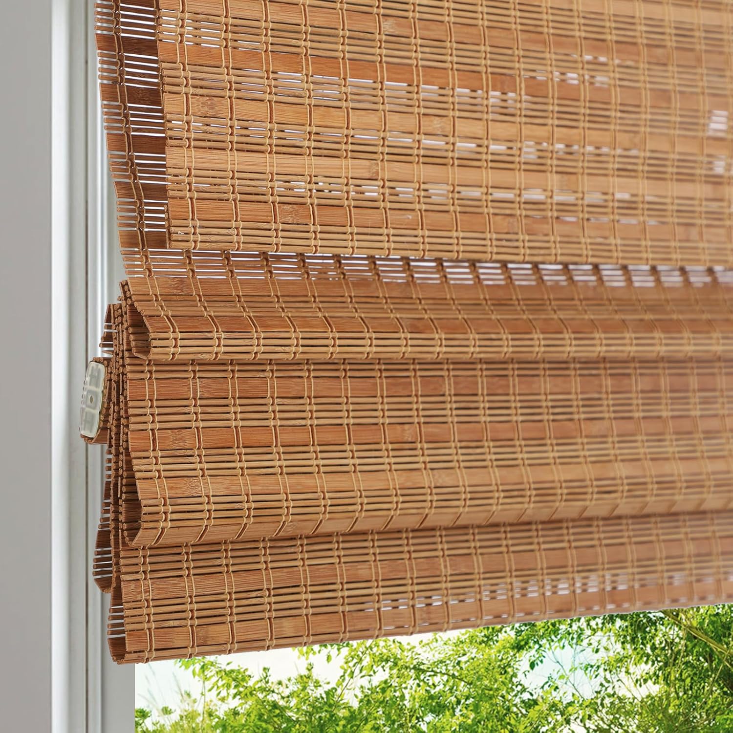 Amazon.com: LANTIME Cordless Wood Window Blinds, Bamboo Sheer Light ...