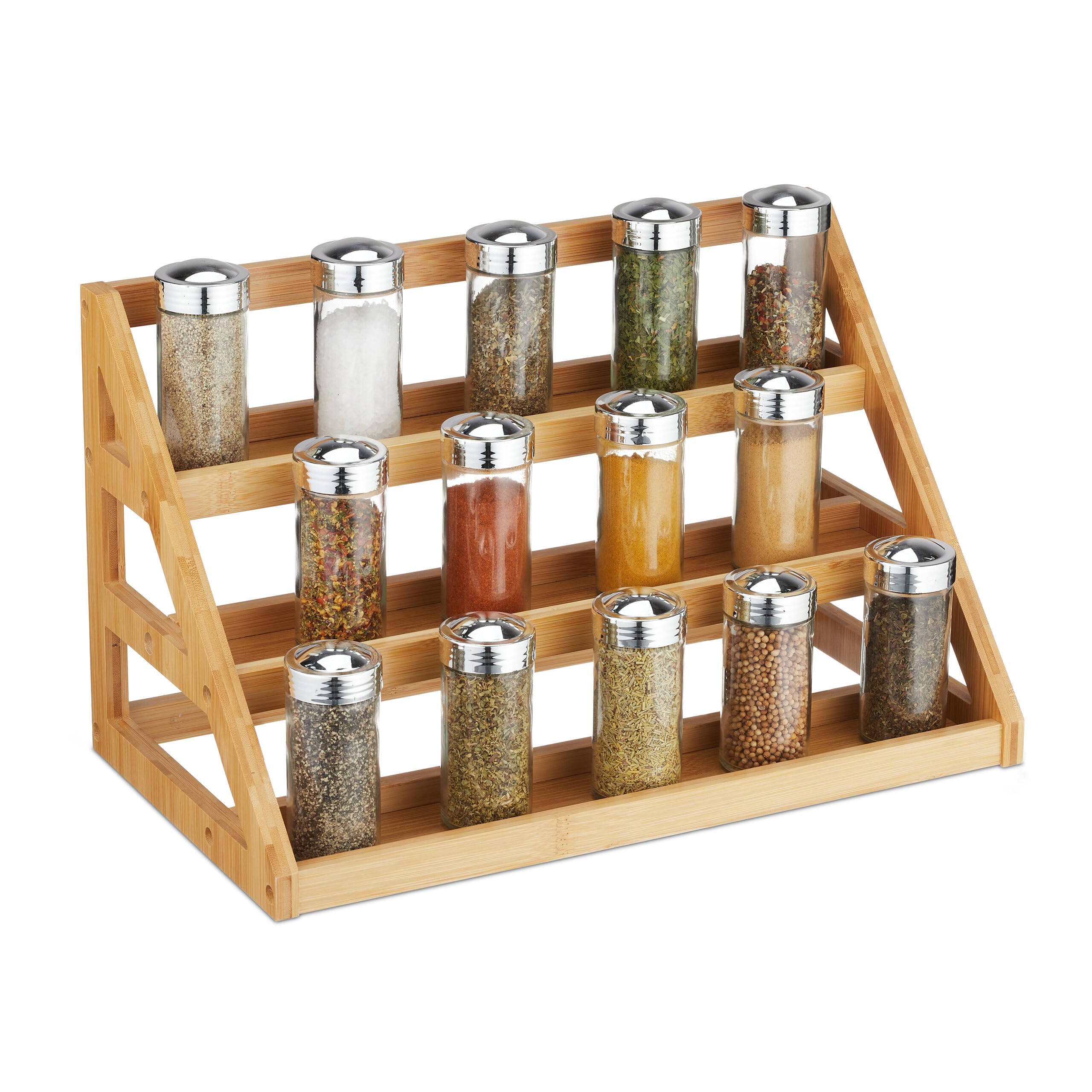 Amazon.com: Relaxdays Bamboo Spice Rack, H x W x D: 23.5 x 39.5 x 21.5 ...