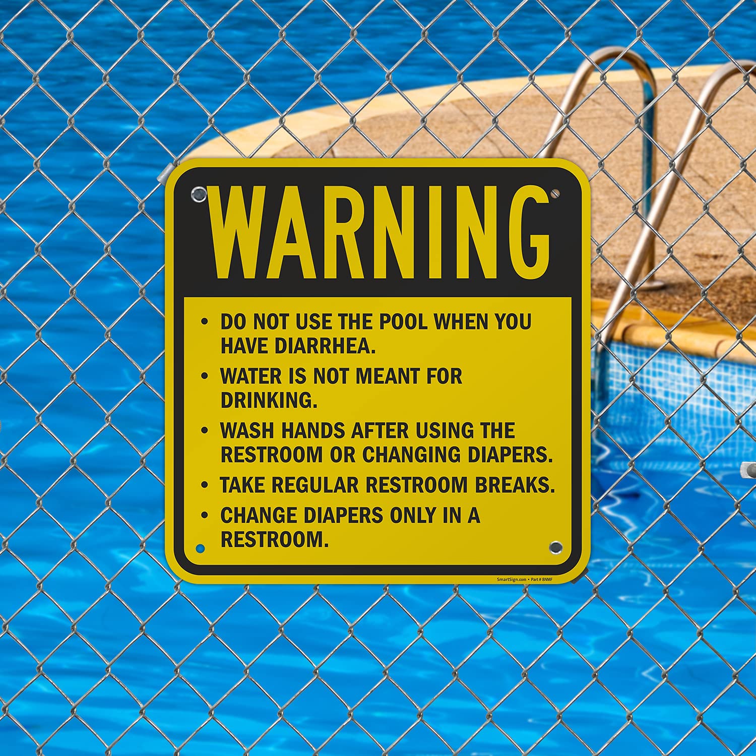 Pool Safety Fence DPM Swimming Pool Safety Sign Keep Closed/Diarrhea ...