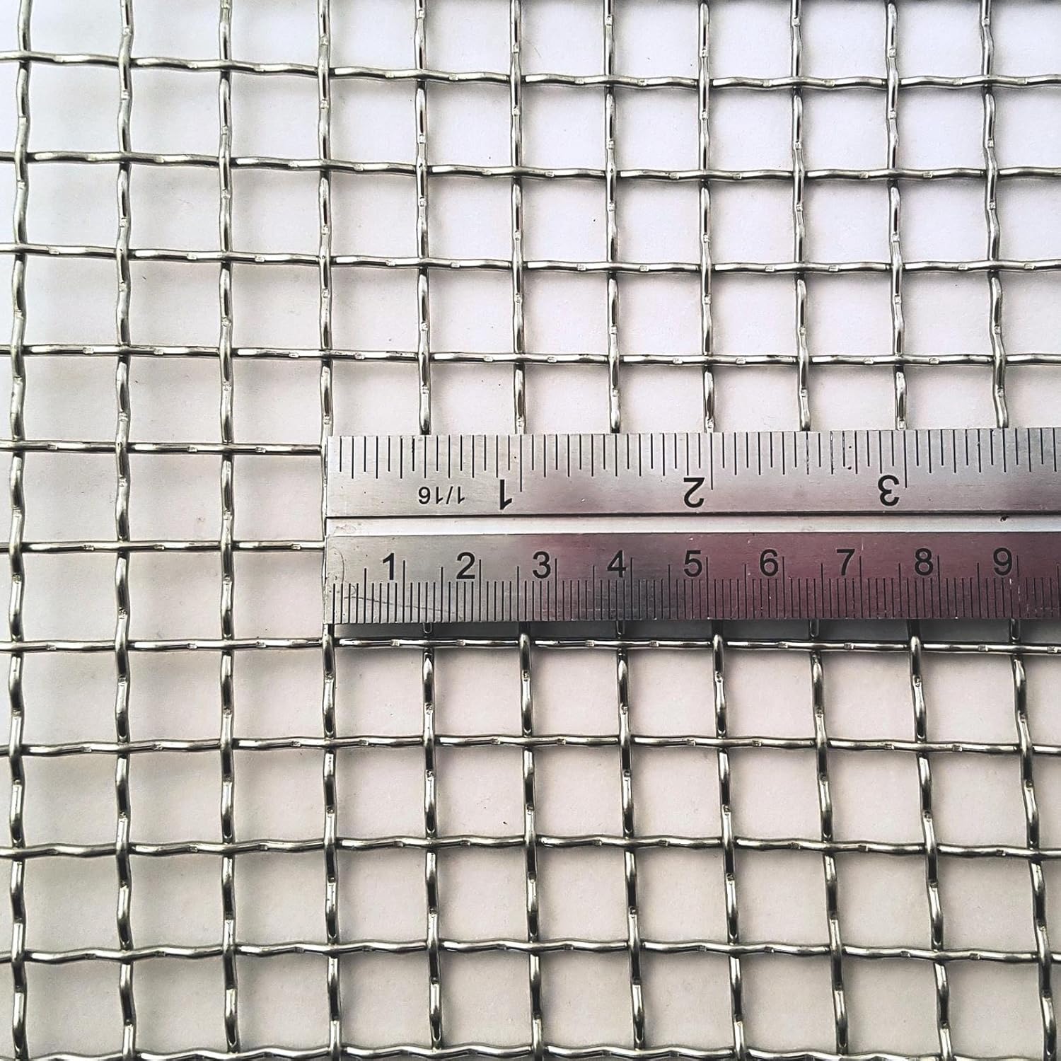 Stainless Steel Woven Wire Mesh 15cm X 15cm 10 Mesh 11 Hole Sizes