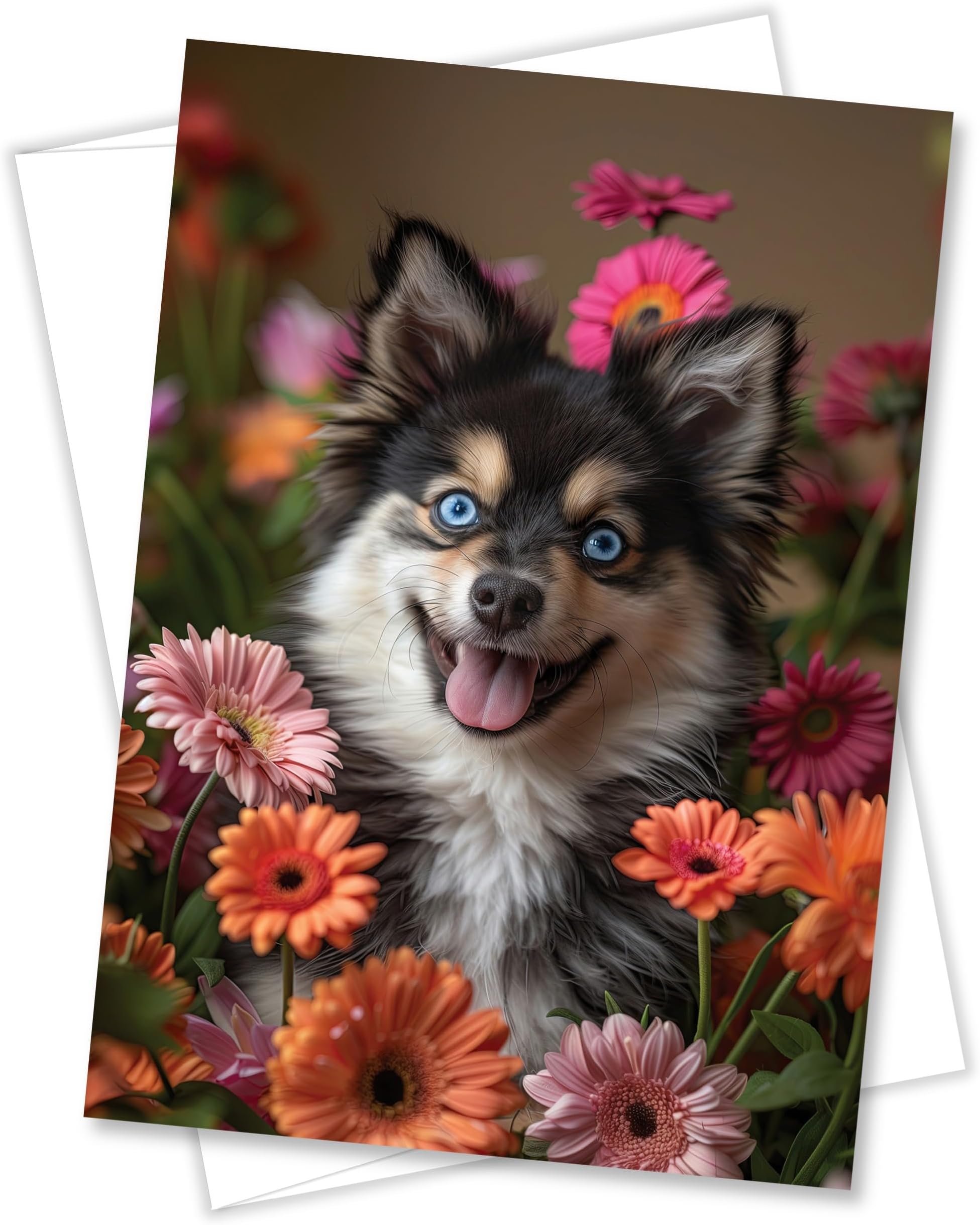 Amazon.com : Cavapoo with Flowers All Occasions Greeting Card - Dog ...