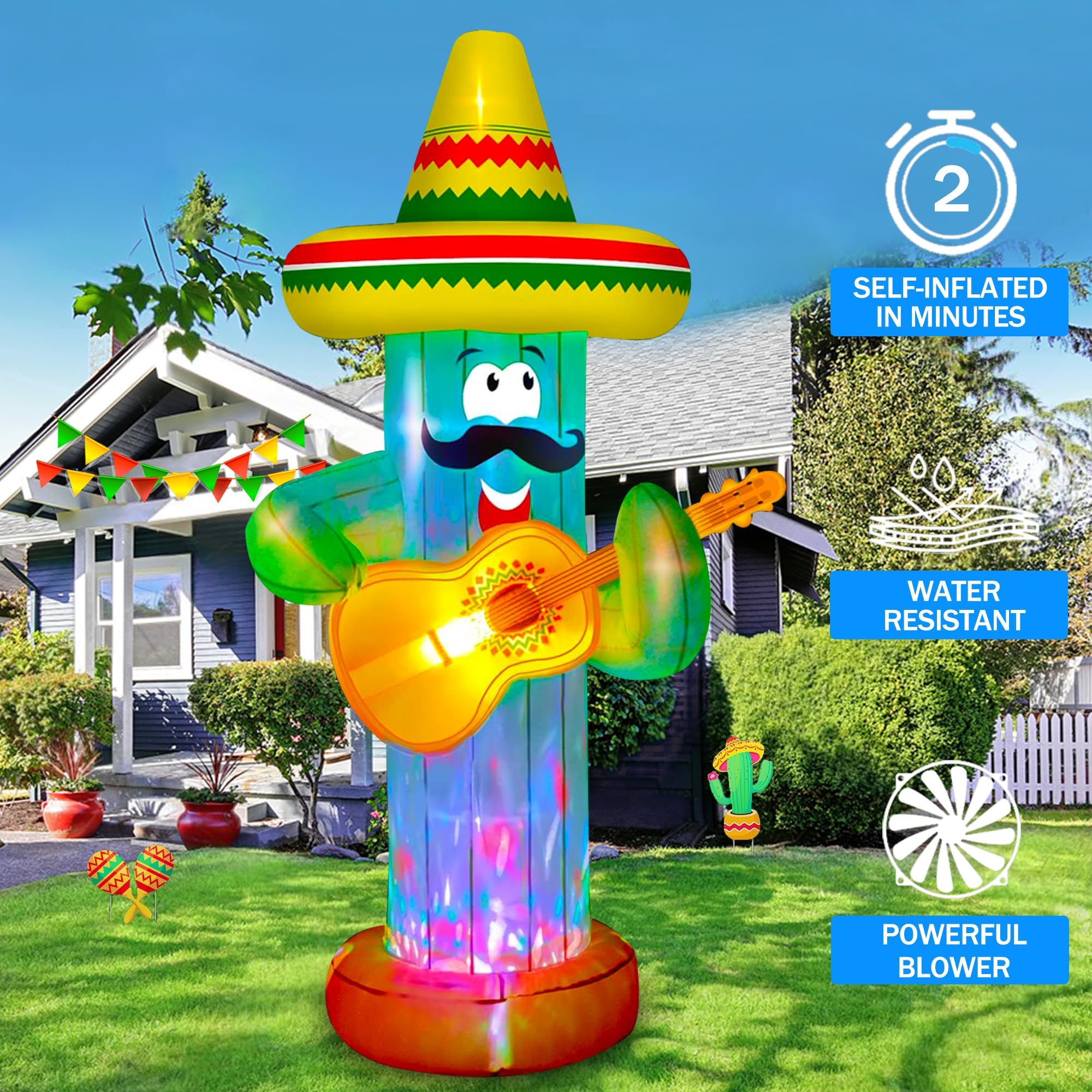 SEASONBLOW 7Ft Cinco De Mayo Day Mexican Party May 5 Inflatable Cactus ...