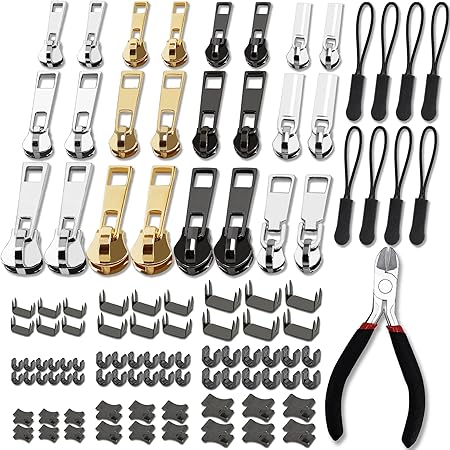 Korbond Zip Repair Kit - Size 5 - Silver Coil Zip - Instant & Easy Zip ...