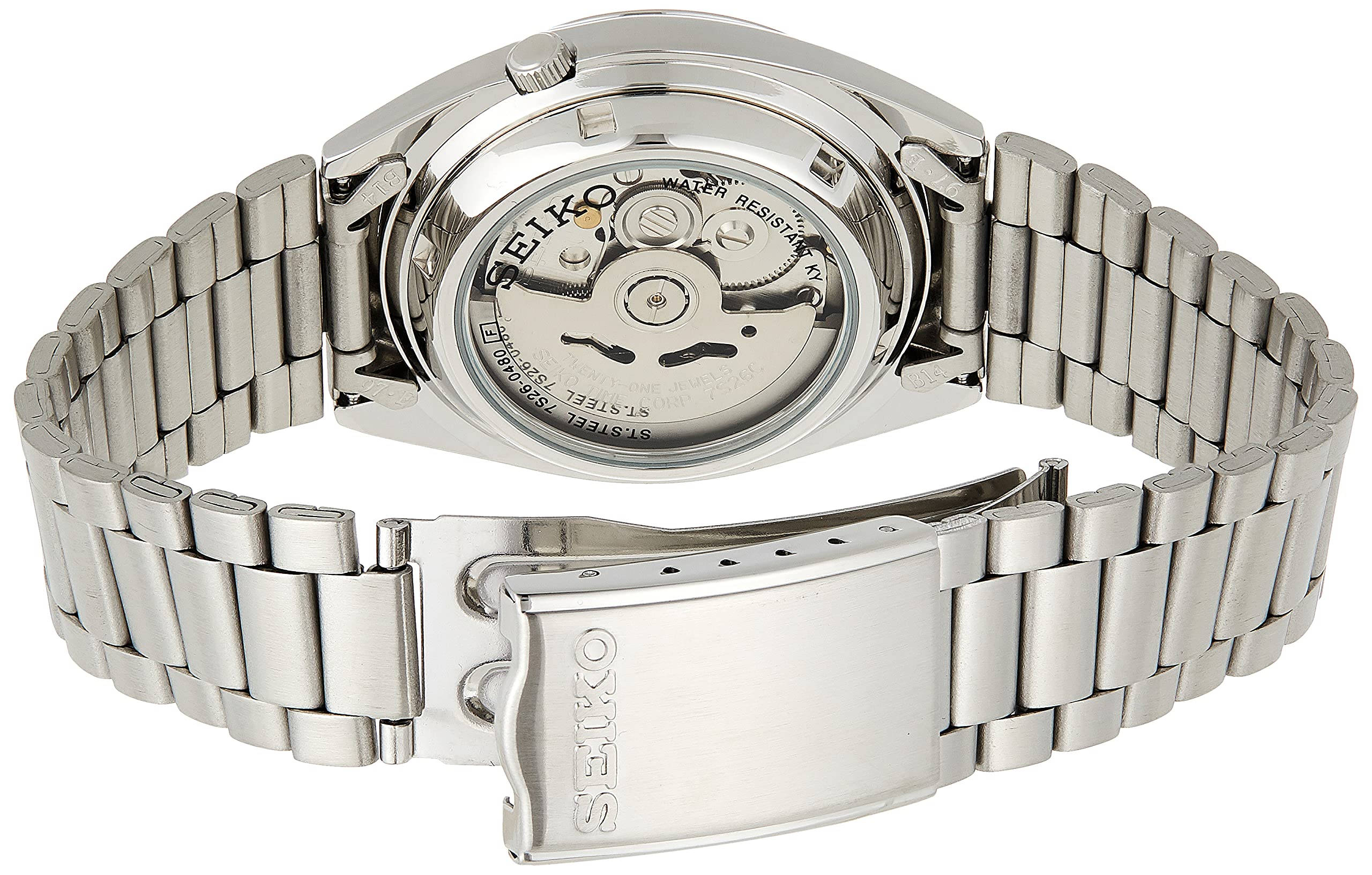 Buy 5 Men's Stainless Steel Watch Series 5 Automatic White Dial Men's ...