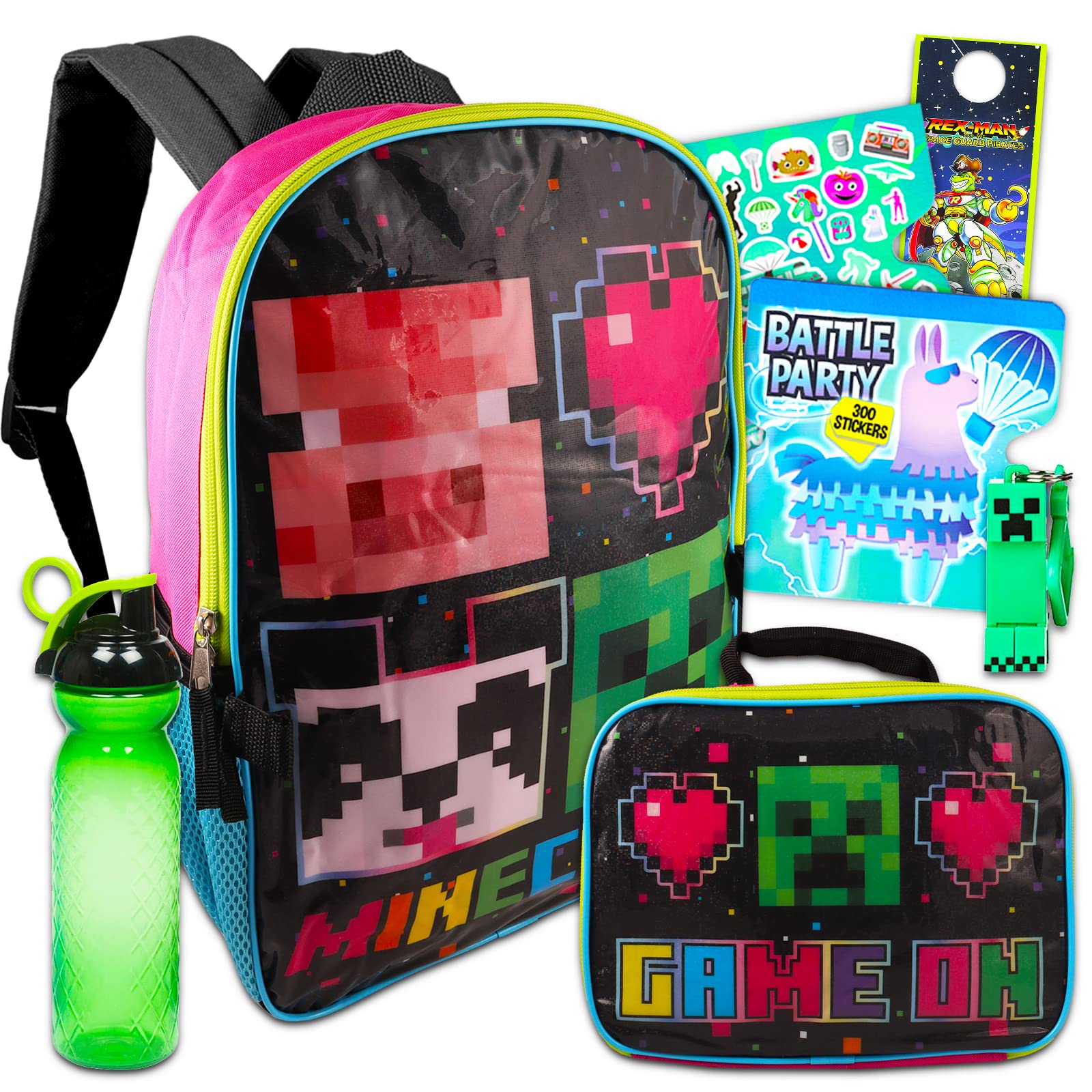 Buy MinecraftMinecraft Backpack and Lunch Box for Kids - Minecraft ...
