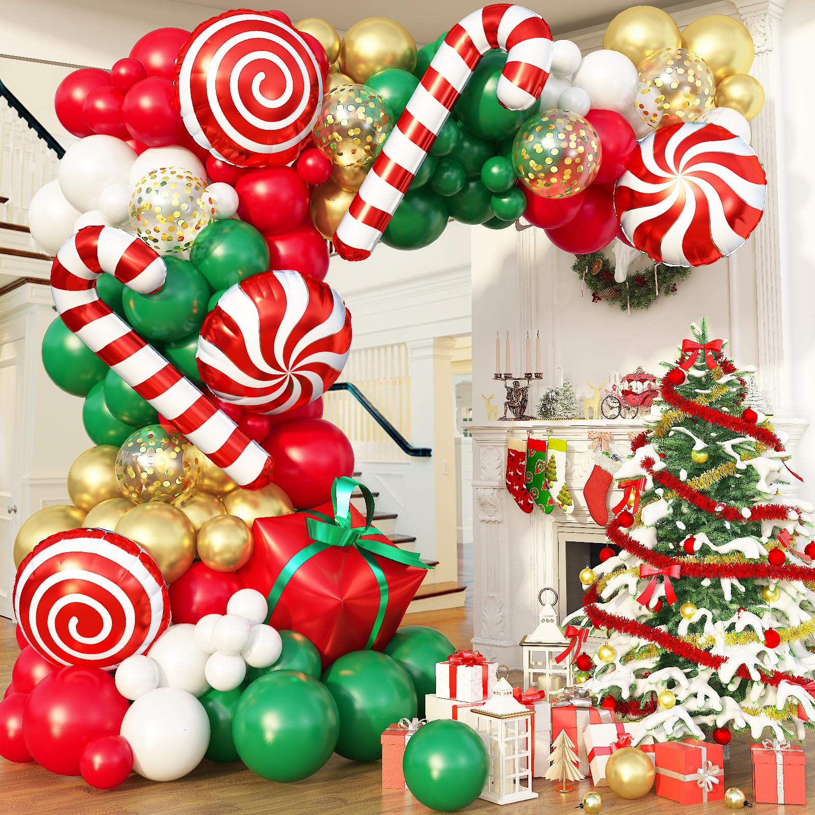 Amazon.com: 139PCS Christmas Balloon Garland Kit, Red Dark Green White ...