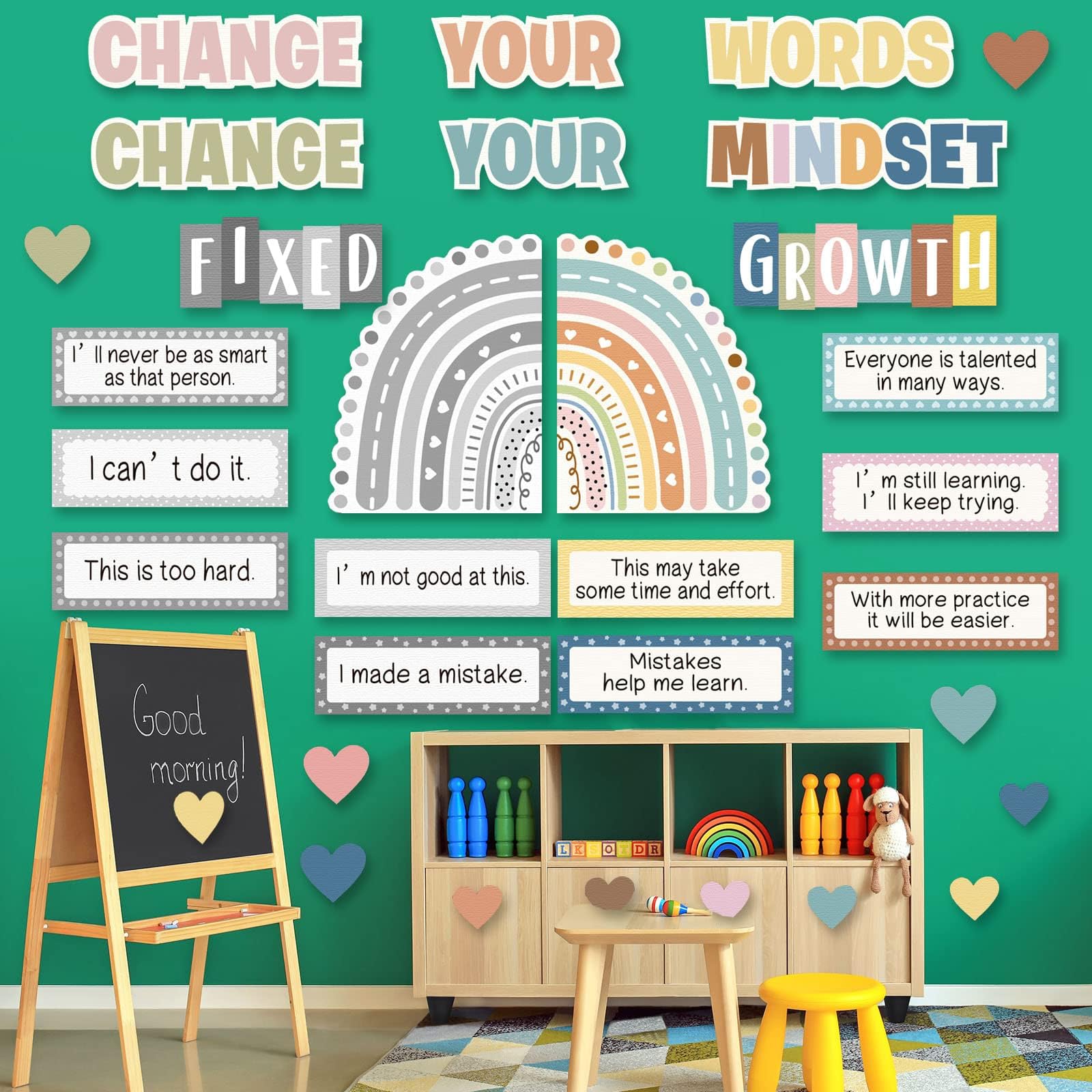 Snapklik.com : 40 Growth Mindset Posters - Positive Affirmations Wall ...