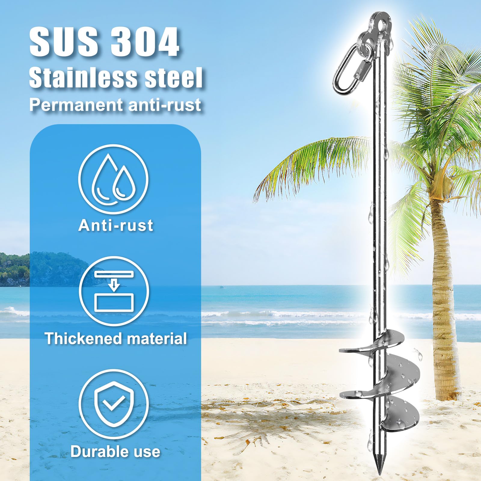 Snapklik.com : 36" Sand Anchor For Boats, Screw In Boat Anchor For ...