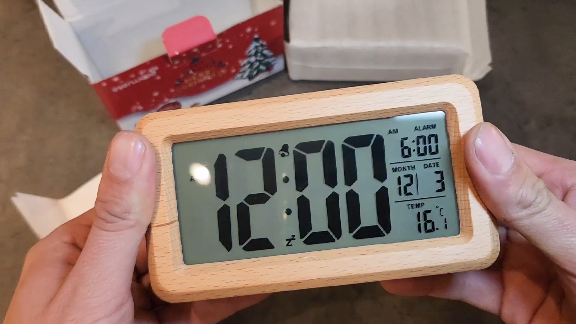 Watch Cool looking wooden alarm clock - UNBOXING on Amazon Live