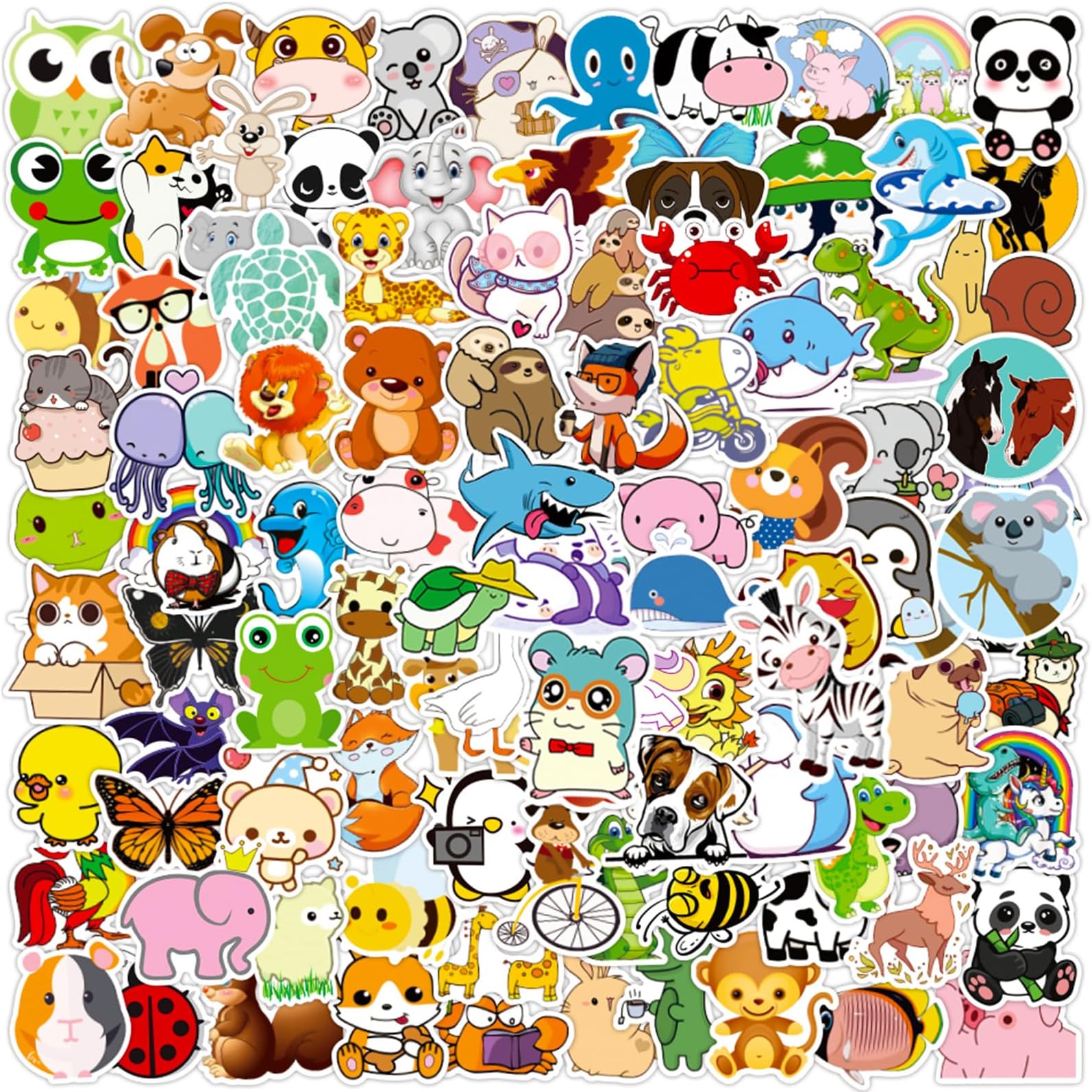 Amazon.com: LIFEBE Cute Animal Stickers for Kids 100pcs, Animal ...
