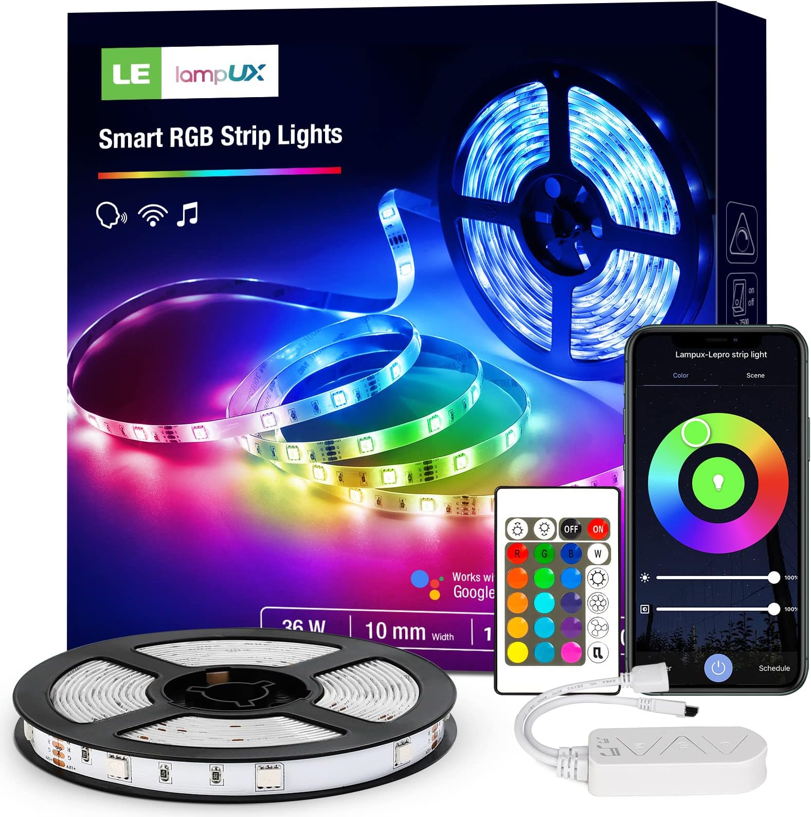 Amazon.com: Lepro S1 AI LED Strip Lights for Bedroom - 32.8ft Smart RGB ...