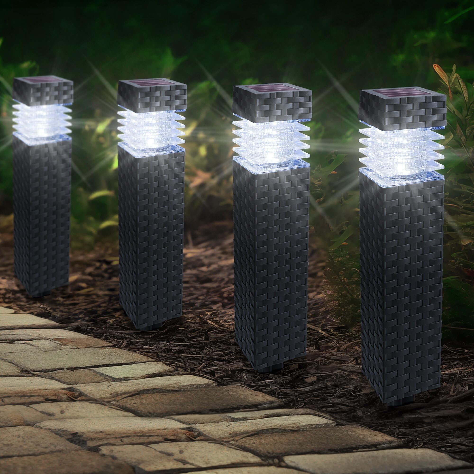 Solar Pathway Lights Outdoor - 6 Pack Landscape Lights Outdoor Walkway ...