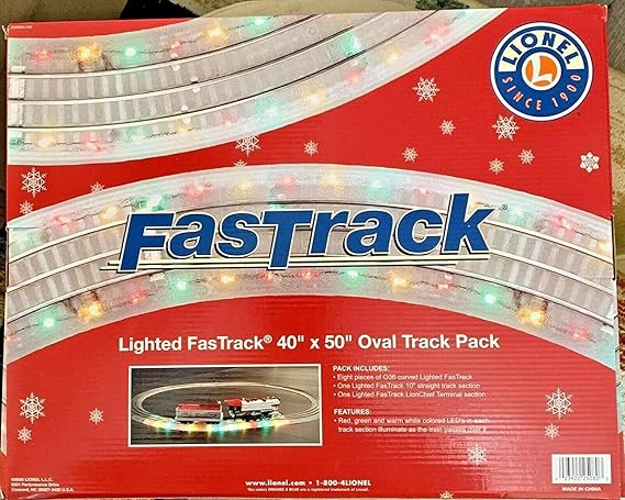 Amazon.com: Lionel Lighted FasTrack Electric O Gauge, Illuminated 40 ...