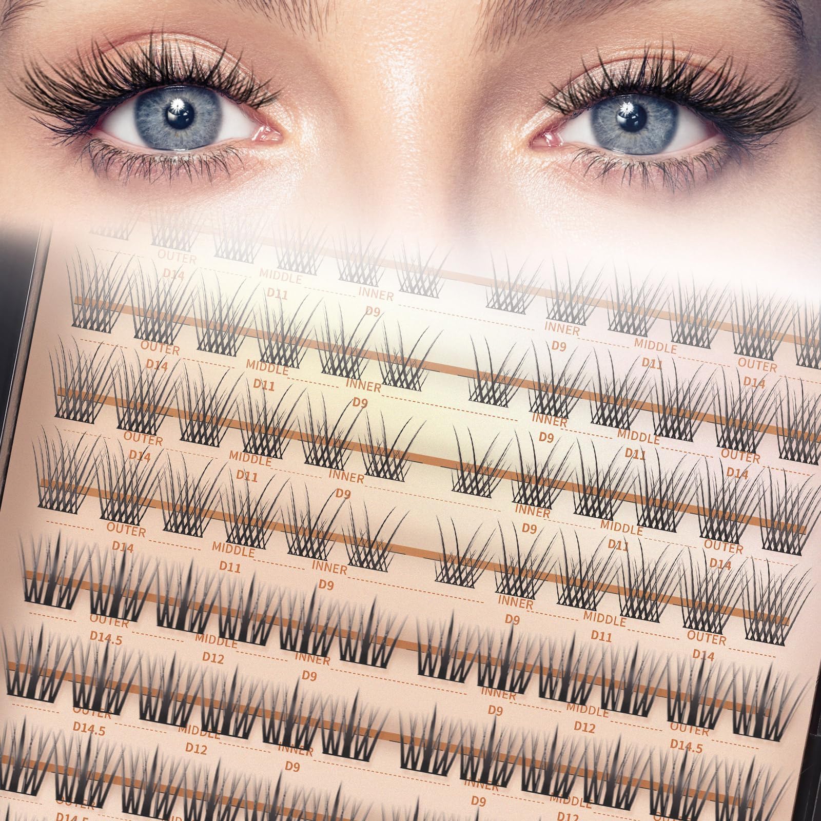 Amazon.com: MLEN DIARY Individual Lashes 296 Clusters Lashes 4 Types ...