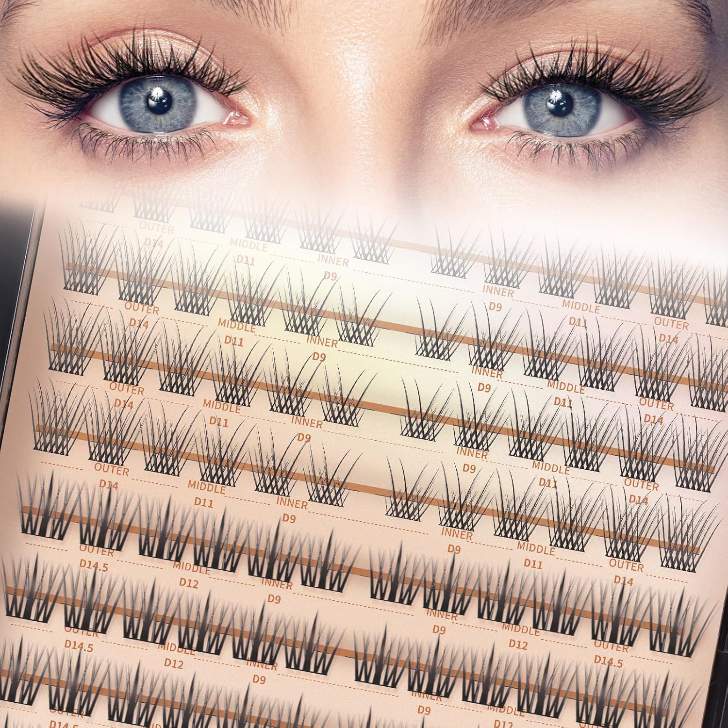 Amazon.com: MLEN DIARY 132 Clusters Fox Eye Lash Clusters Wispy Cat Eye ...