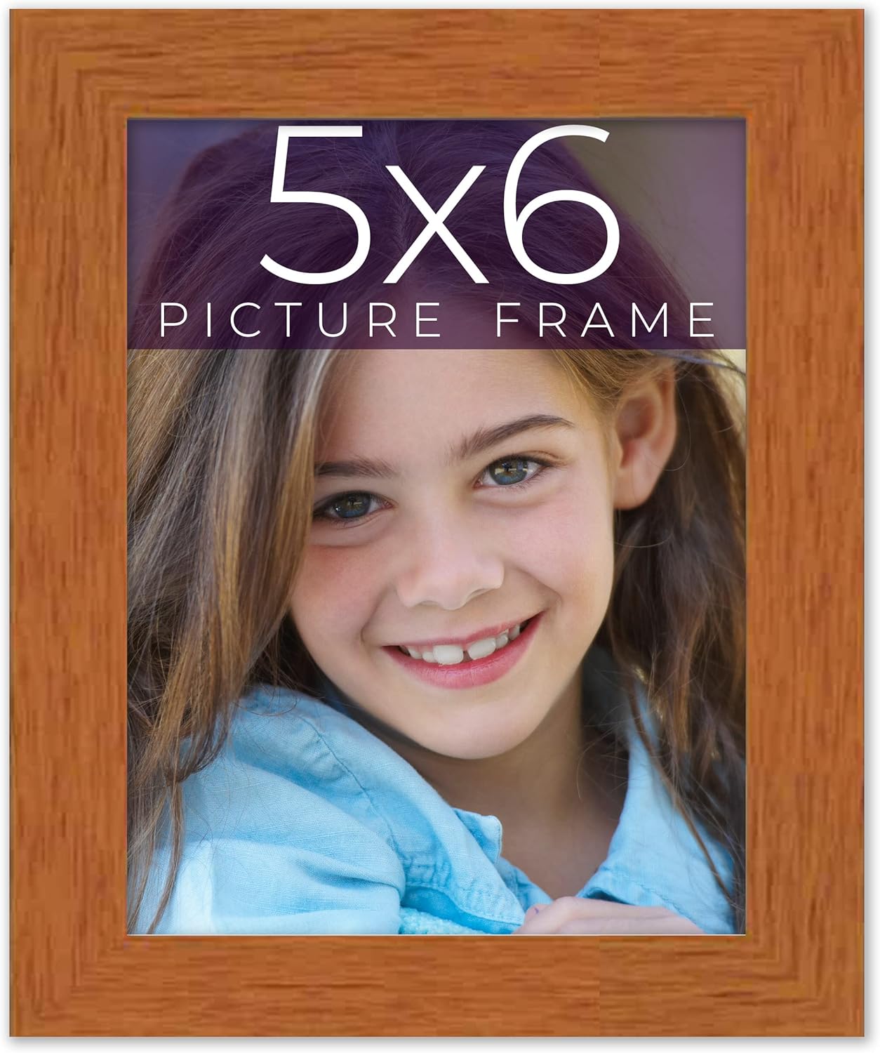 Amazon.com - 5x6 Frame Brown Honey Pecan Solid Wood Picture Frame | 0. ...