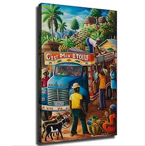 Amazon.com: André Nomir Haitian Art Posters Haitian Port Life Posters ...