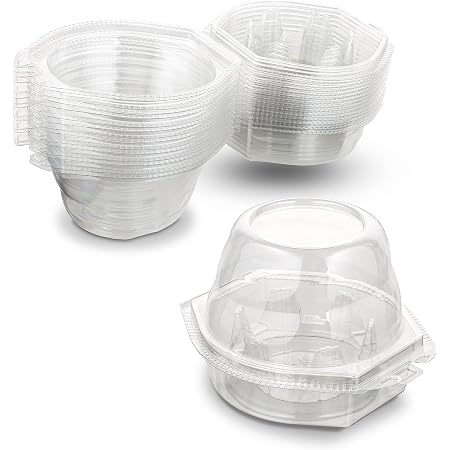 Amazon.com: 50 jumbo individual cupcake containers large Strong Quality ...