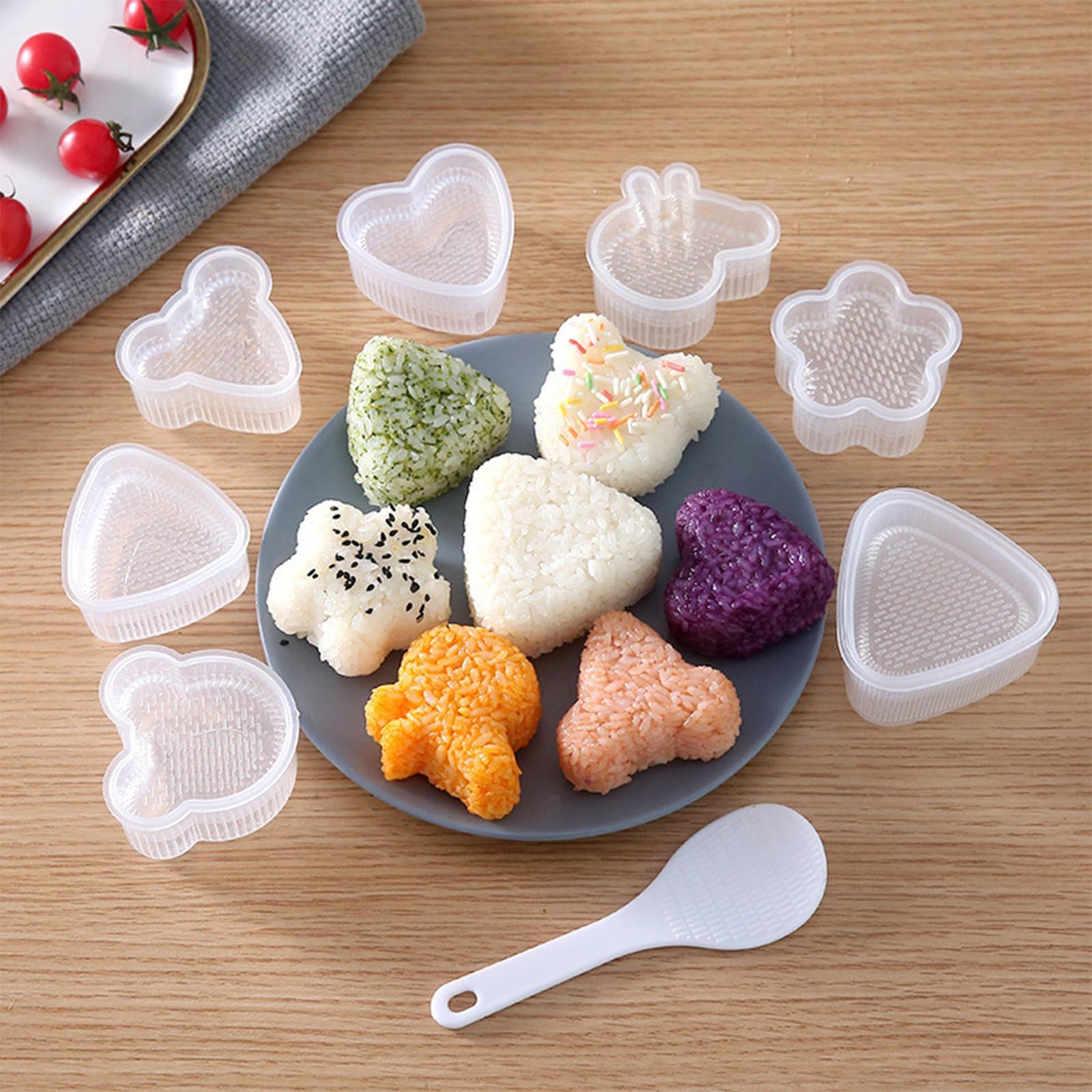 Amazon.com | EOQPDECD 8 Pcs Triangle Rice Ball Maker with Spatula ...