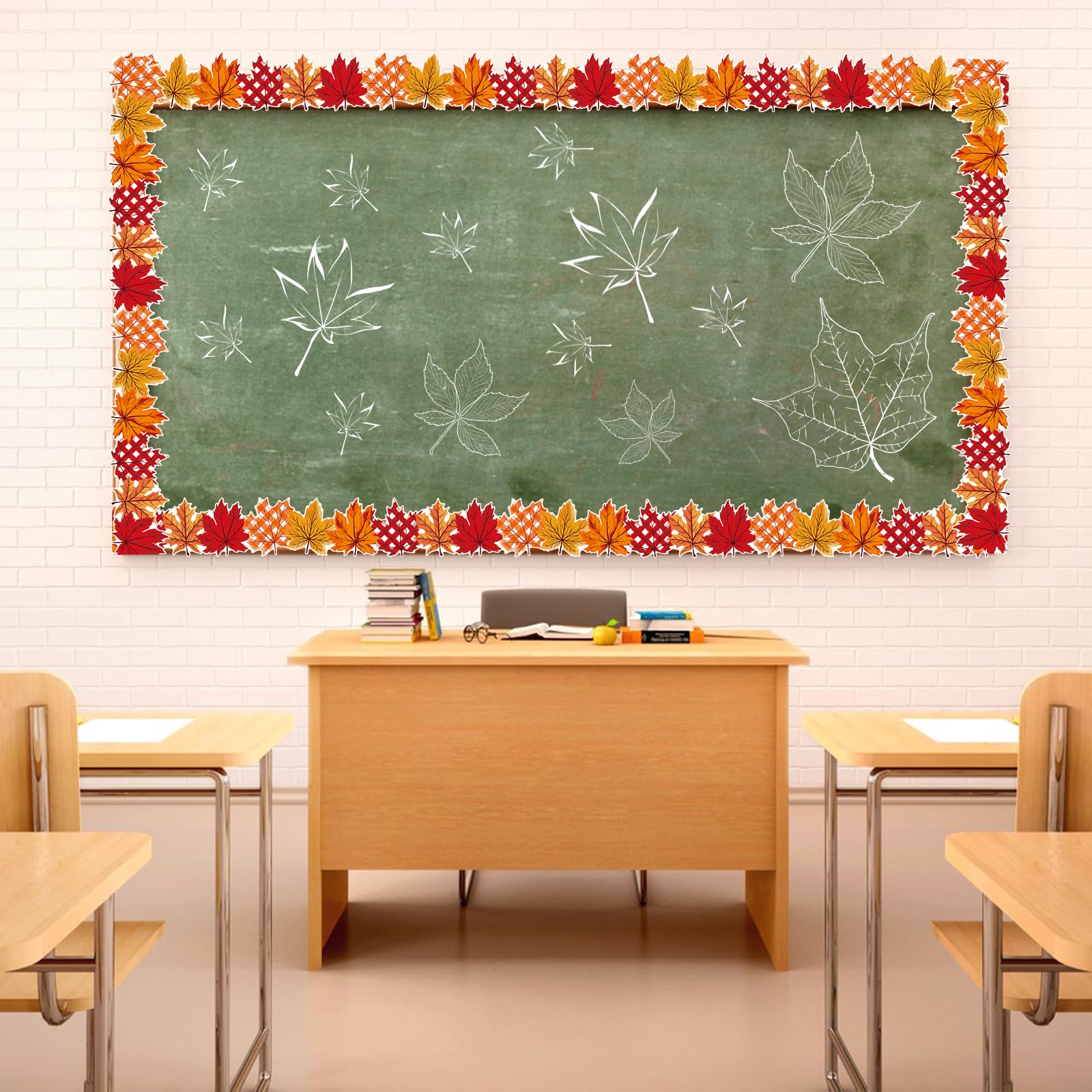 Fall Decor For Classroom 65.6Ft Fall Maple Leaf Bulletin Board Border ...