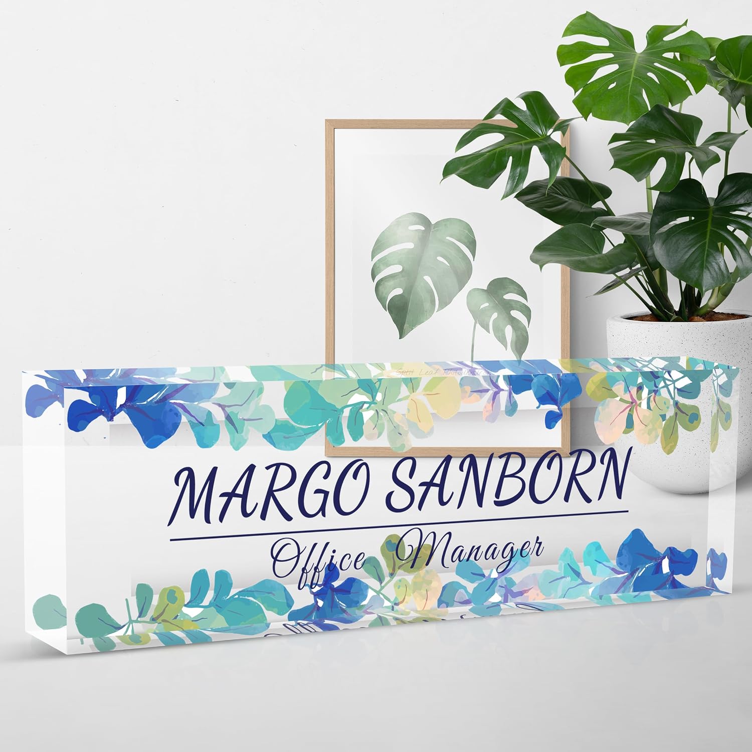 Amazon.com: Name Plate for Desk Personalized, Custom Acrylic Desk Name ...