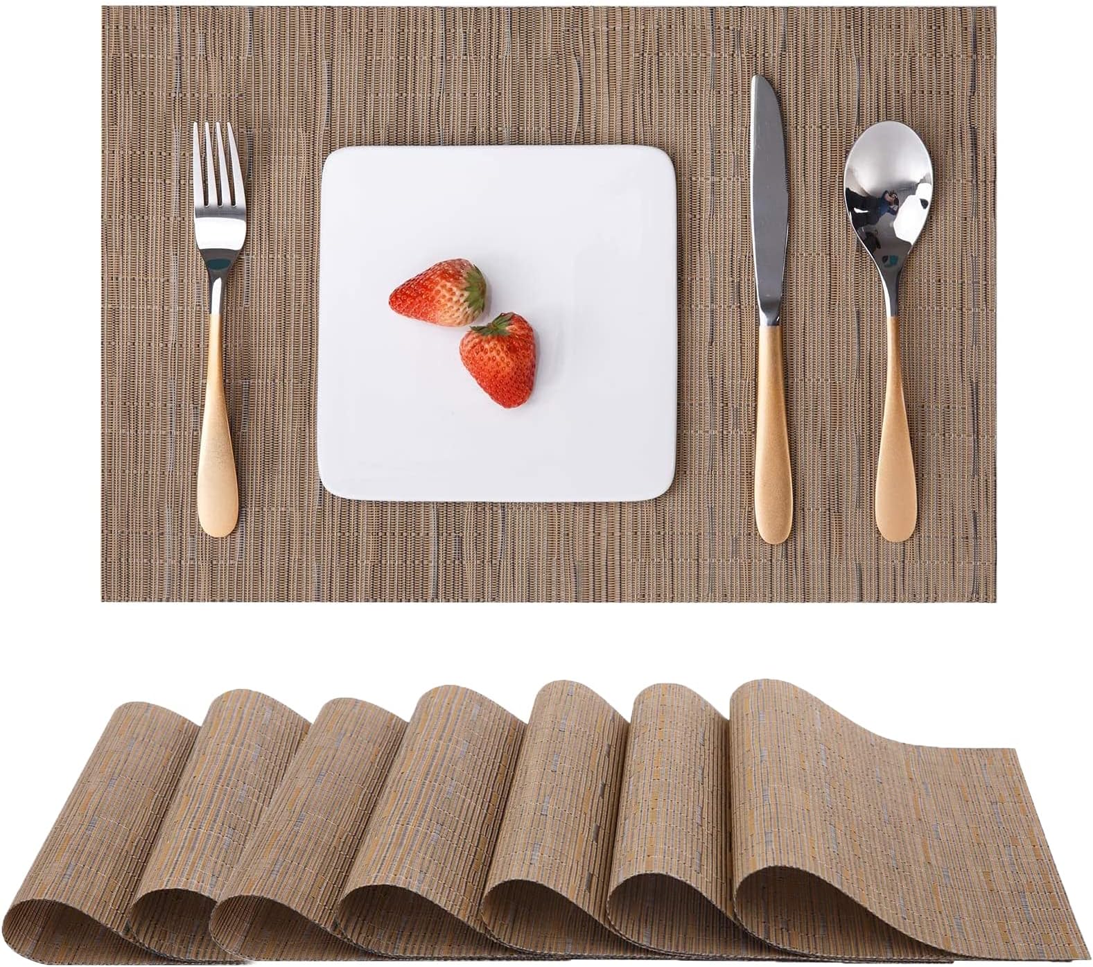 Amazon.com: Topyee Set of 8 Placemats Browns Santa Fe Creams South ...