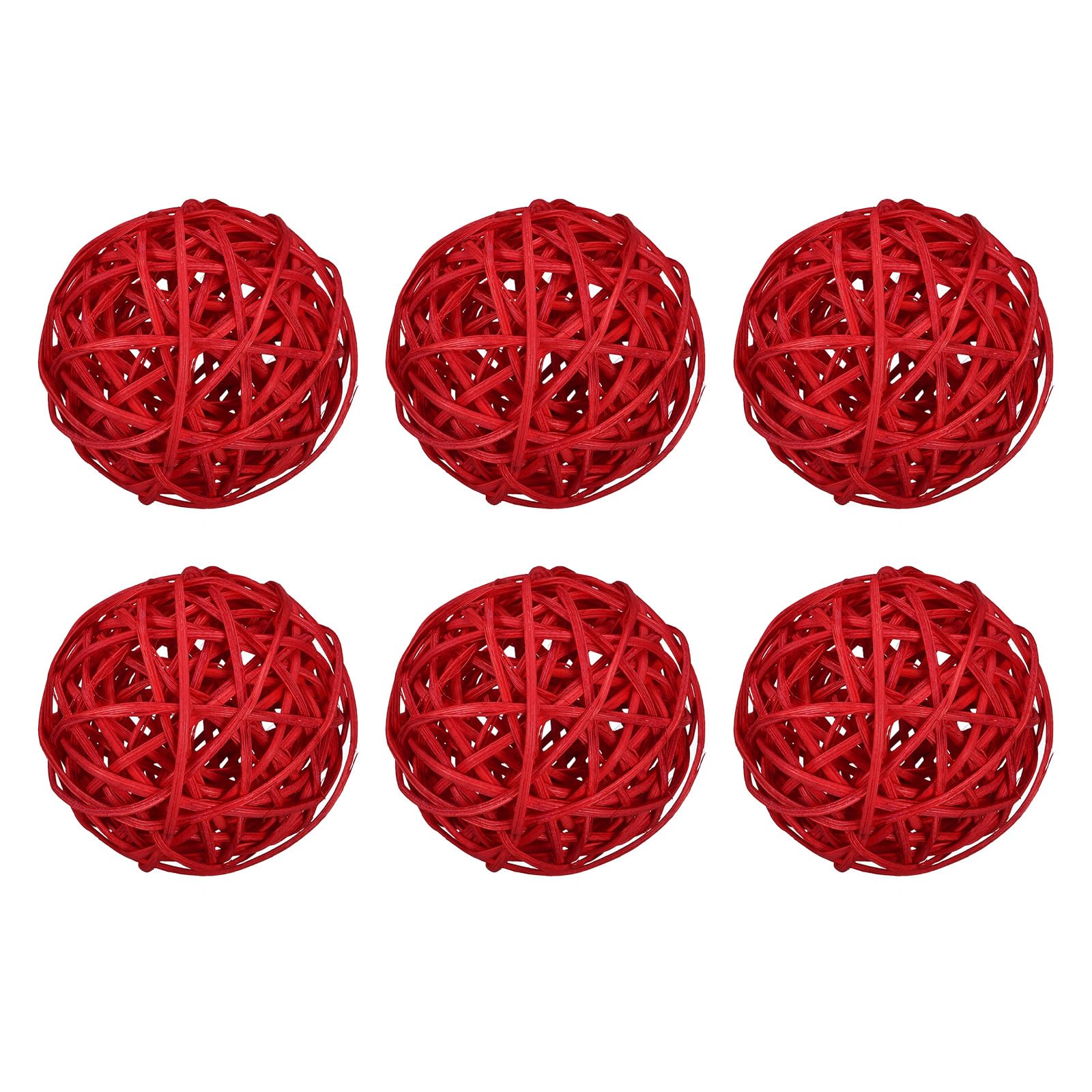 Amazon.com: MECCANIXITY 6 Pcs Wicker Rattan Balls 3.2 Inch Rattan ...