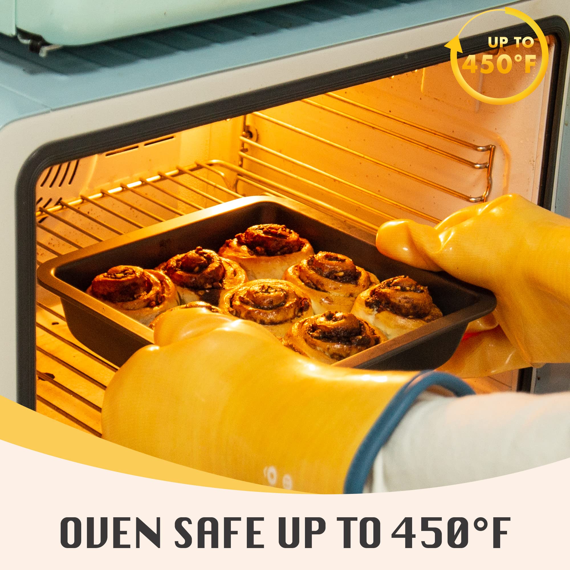 HONGBAKE Nonstick Baking Pans Set, Bakeware Sets of 6,Professional ...