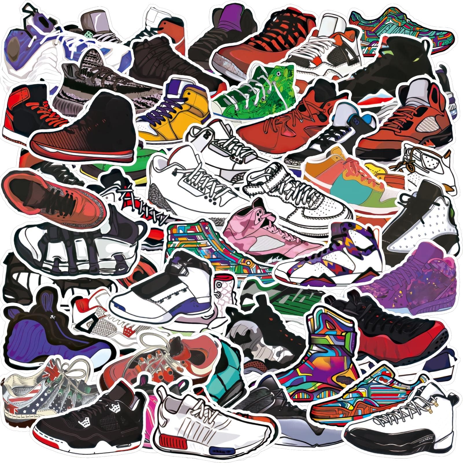 Amazon.com: 100 Pcs Basketball Shoe Stickers for Water Bottle ...