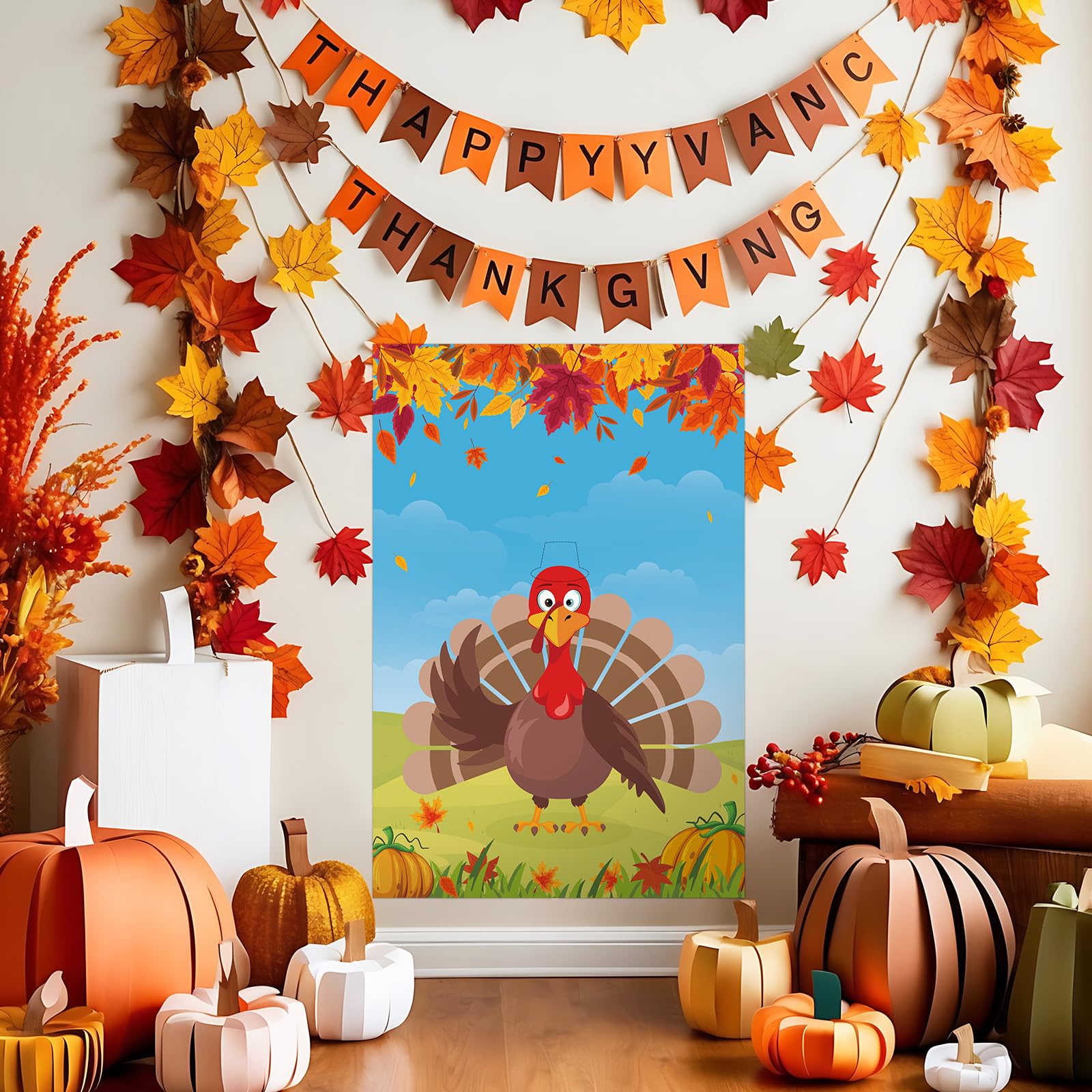 Snapklik.com : Hooqict Thanksgiving Games For Kids Party Pin The Hat On ...