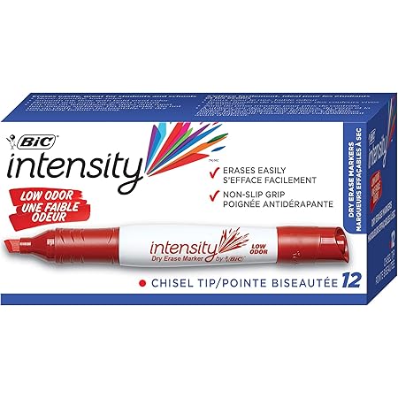 Amazon.com : BIC Intensity Low Odor Dry Erase Marker, Tank Style, XL ...