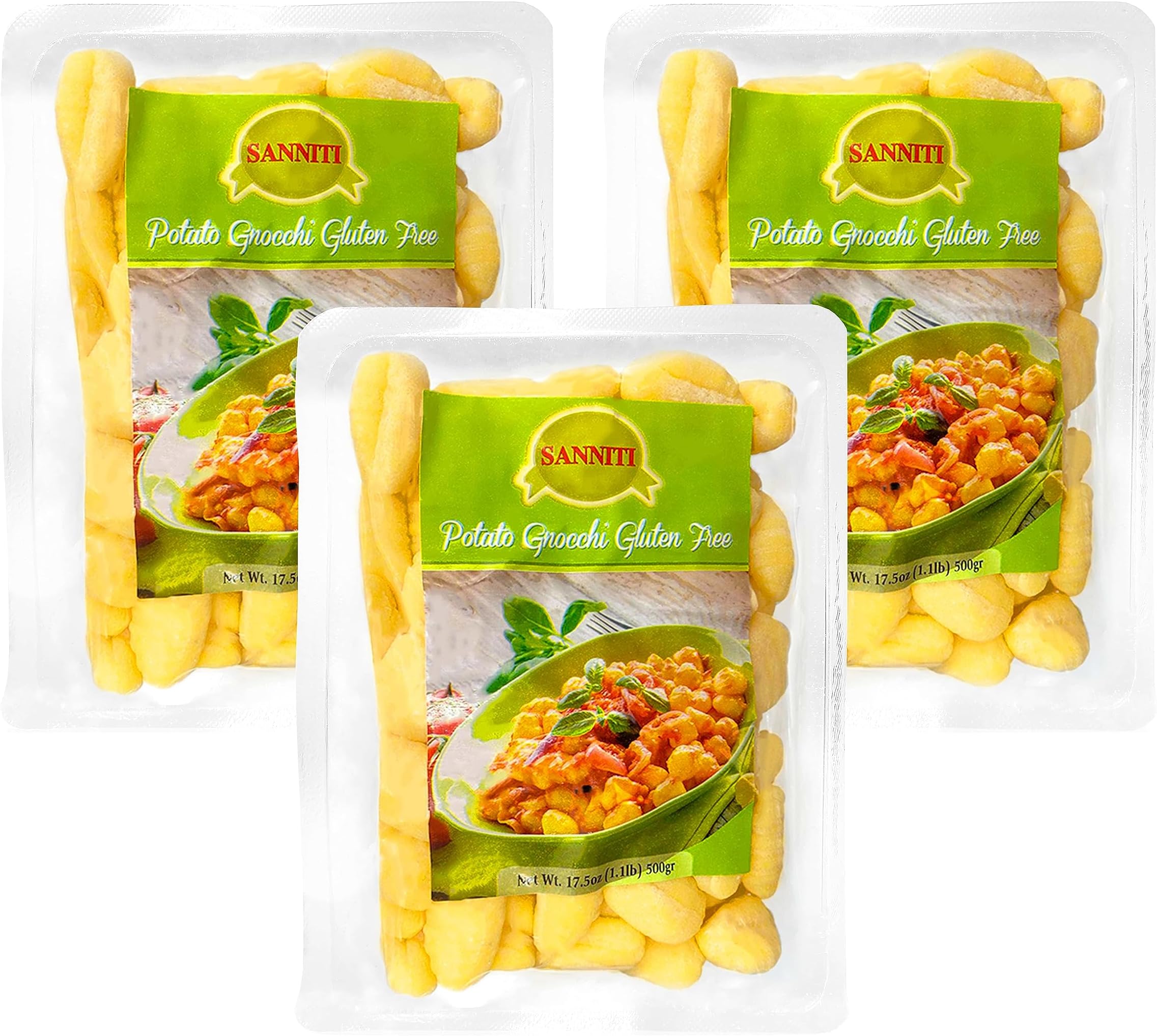 Amazon.com : Sanniti Imported Italian Potato Gnocchi 17.5 oz (Pack of 3 ...