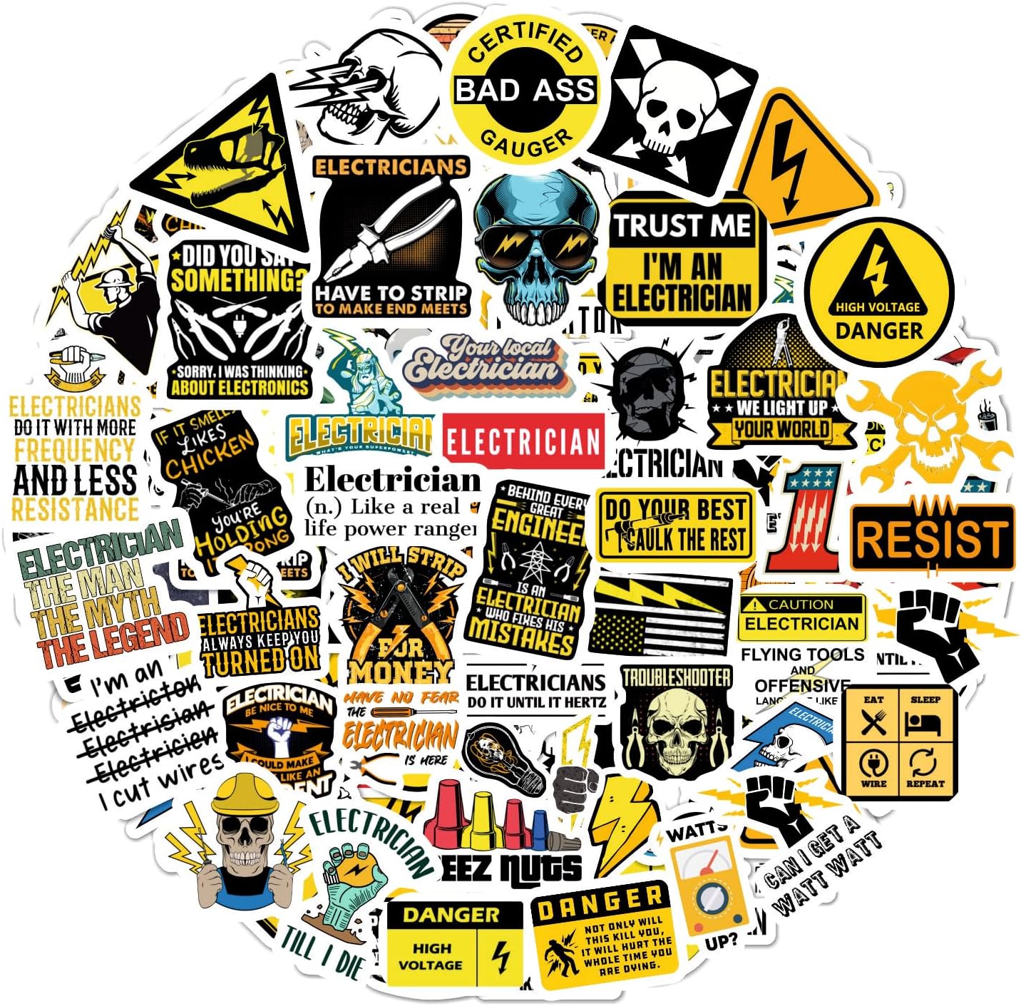 Amazon.com: BulbaCraft 100Pcs Lineman Stickers for Hard Hats, Lineman ...