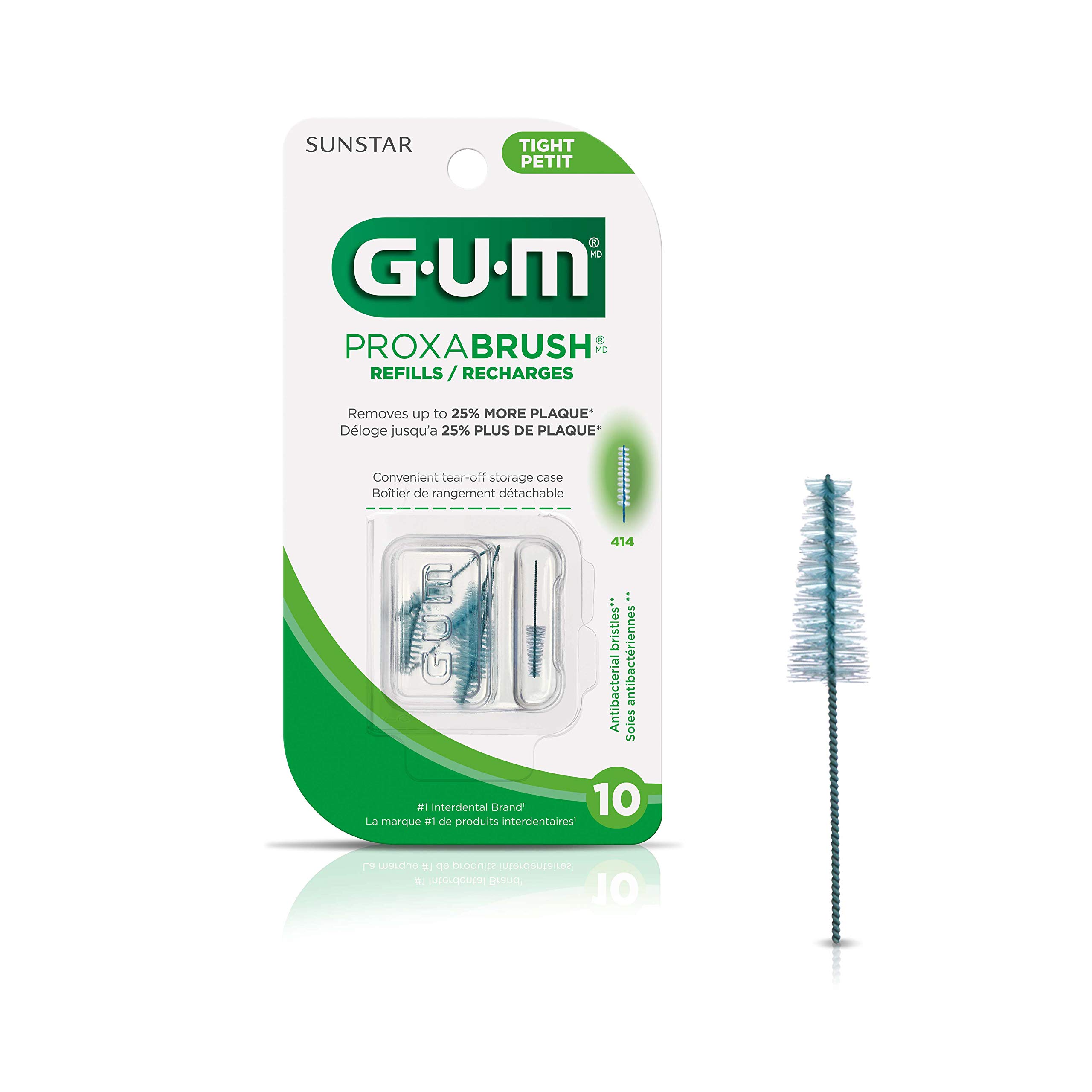 GUM Refill (tapered) Narrow with antibacterial bristles, 1 pack of 10 ...