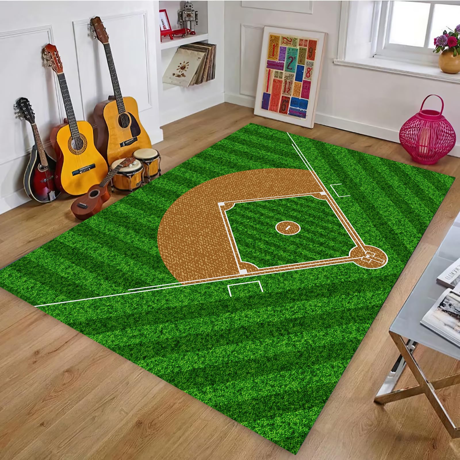 Amazon.com: Osimiccp Baseball Rug for Boys Bedroom 5'x7' Non Slip ...