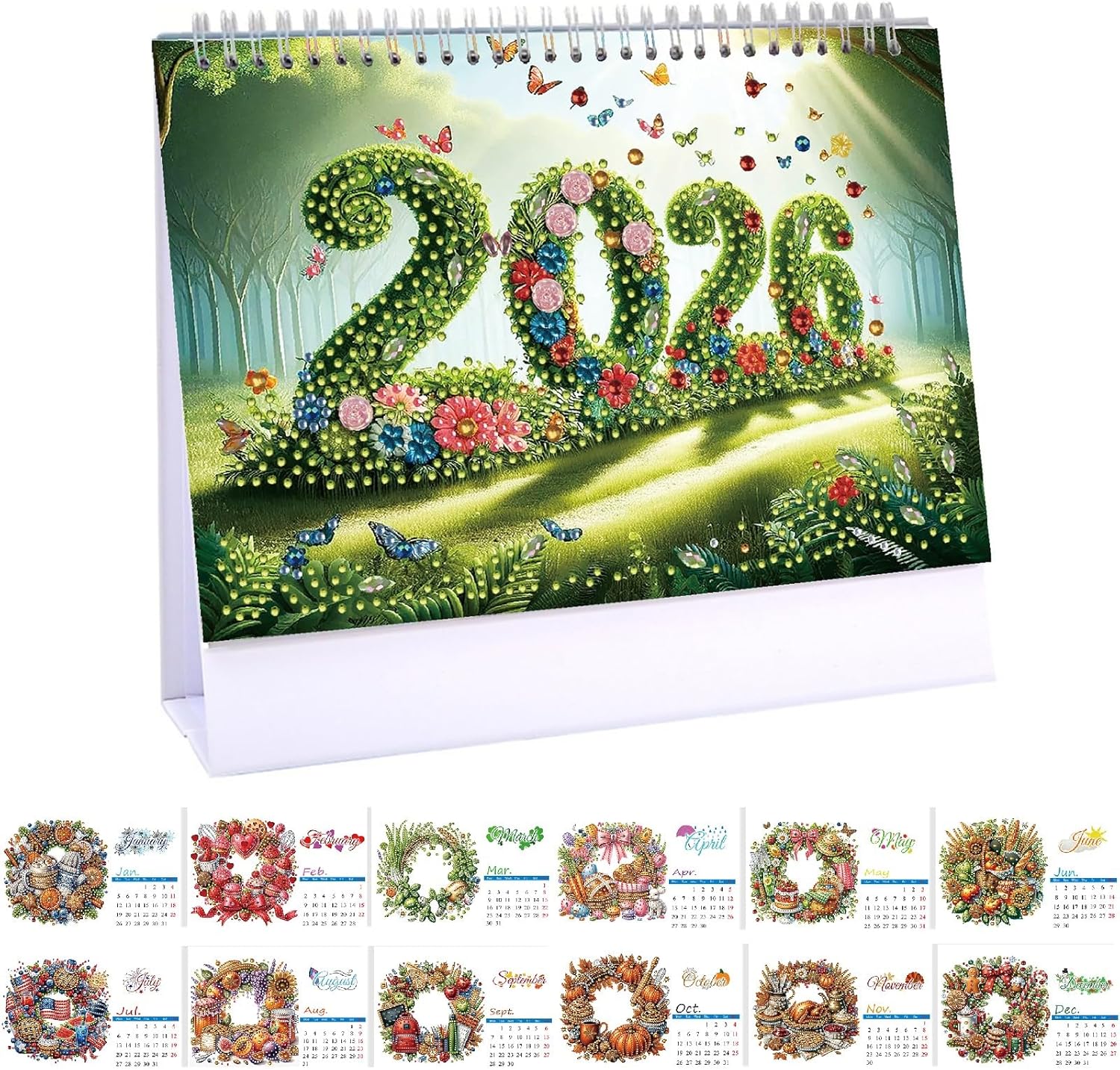 Amazon.com : DIY Diamond Art Painting 2026 Desk Calendar Ornament ...