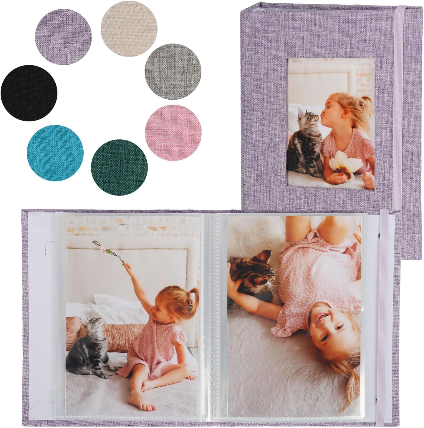 Amazon.com: Ayorasly Small Photo Albums for 4×6 Photos, 2 Pack Linen ...