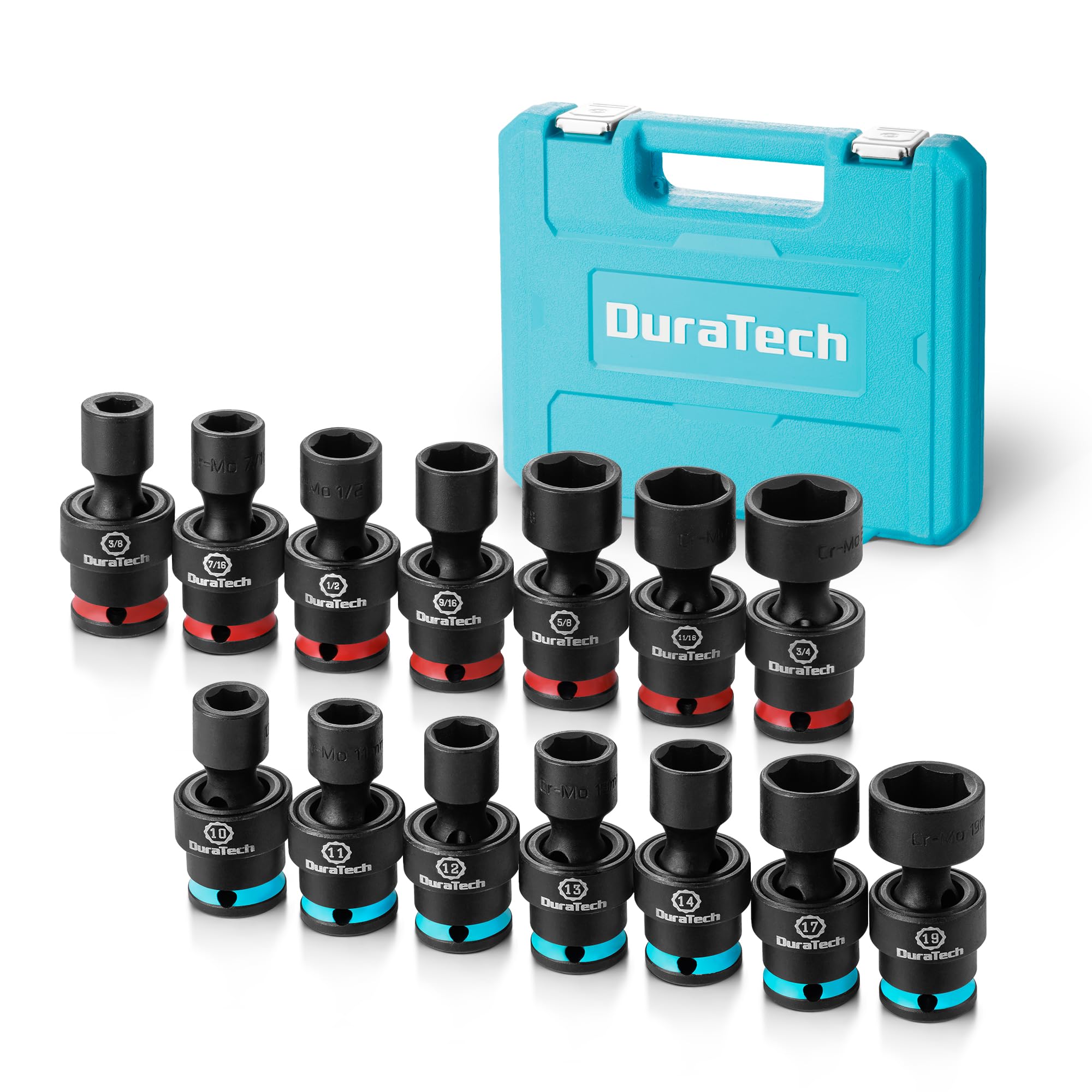 Amazon.com: DURATECH 3/8" Drive Impact Swivel Socket Set, Shallow ...