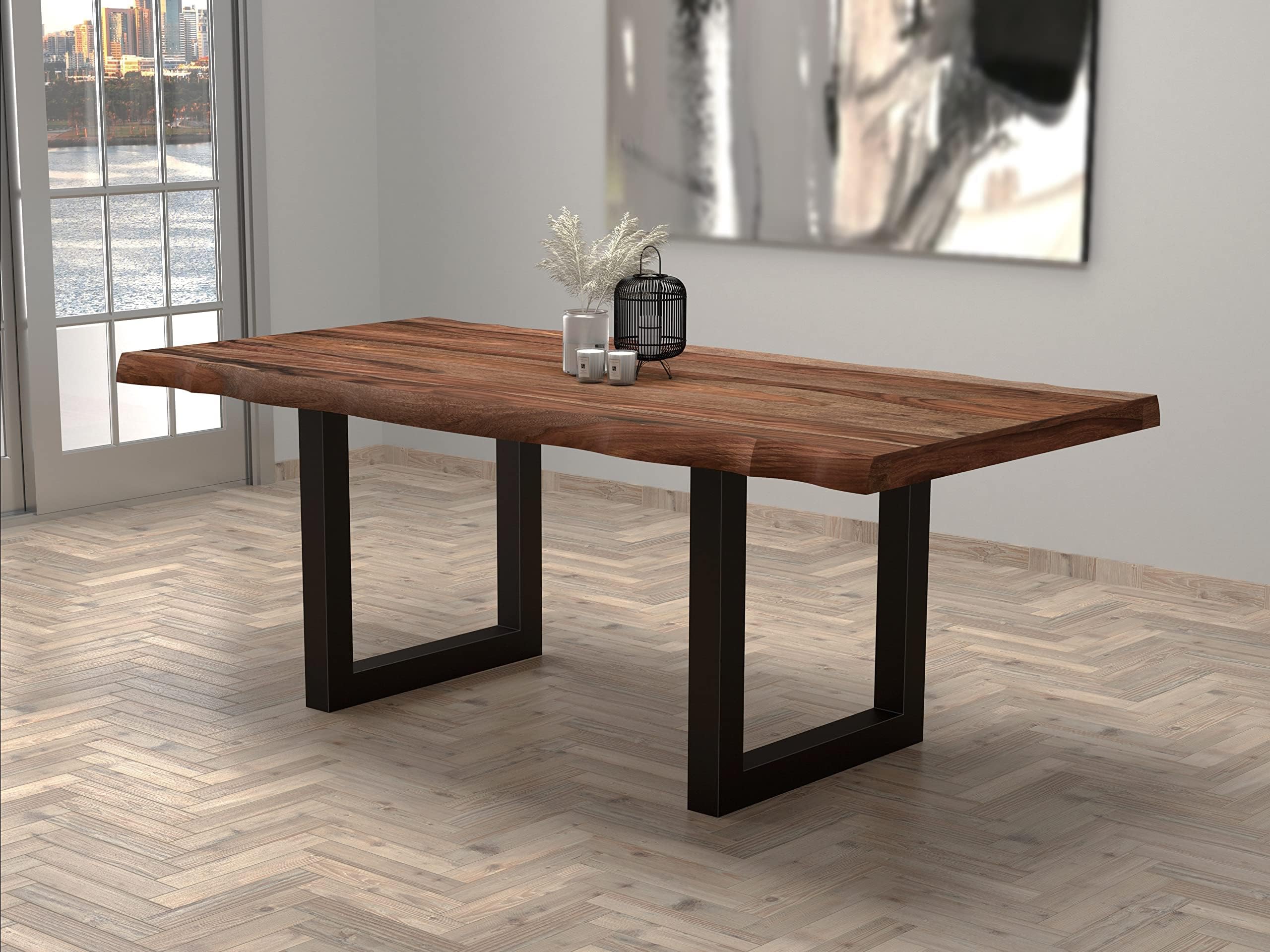 Pooja Art Enterprises Solid Mango Wooden Round 4 Seater Dining Table ...